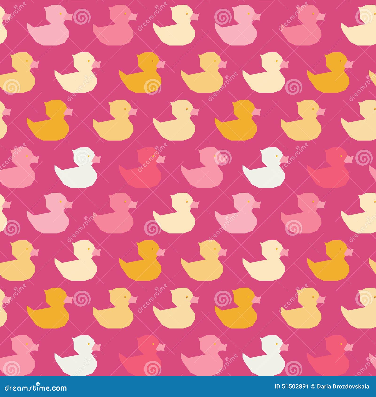 Vintage Pink Duck Colorful Pattern Stock Vector - Illustration of ...