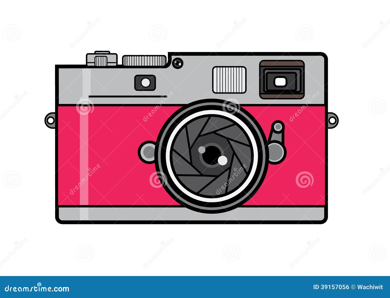Vintage Pink Film Camera stock vector. Illustration of film - 39157056