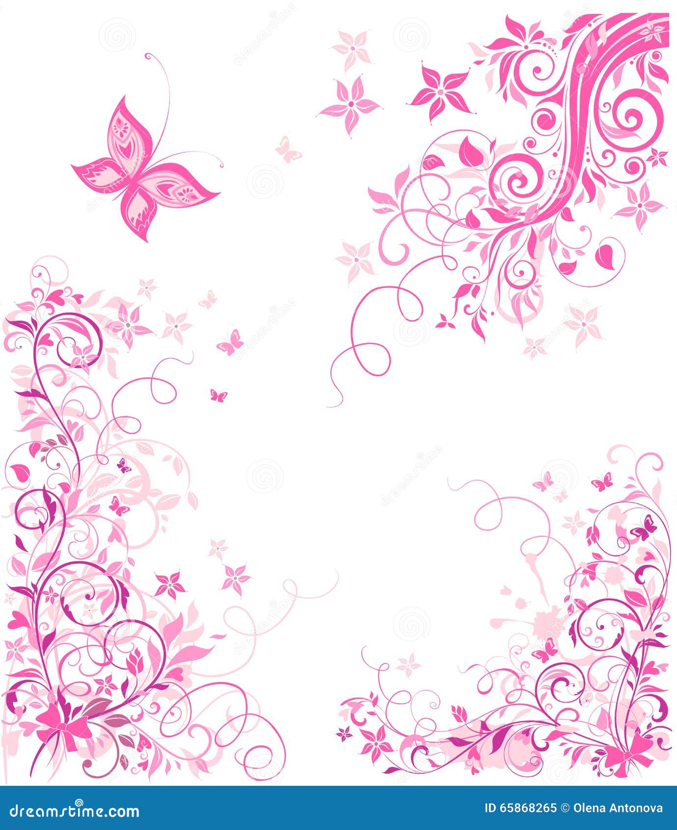 Vintage pink floral design stock vector. Illustration of foliage - 65868265