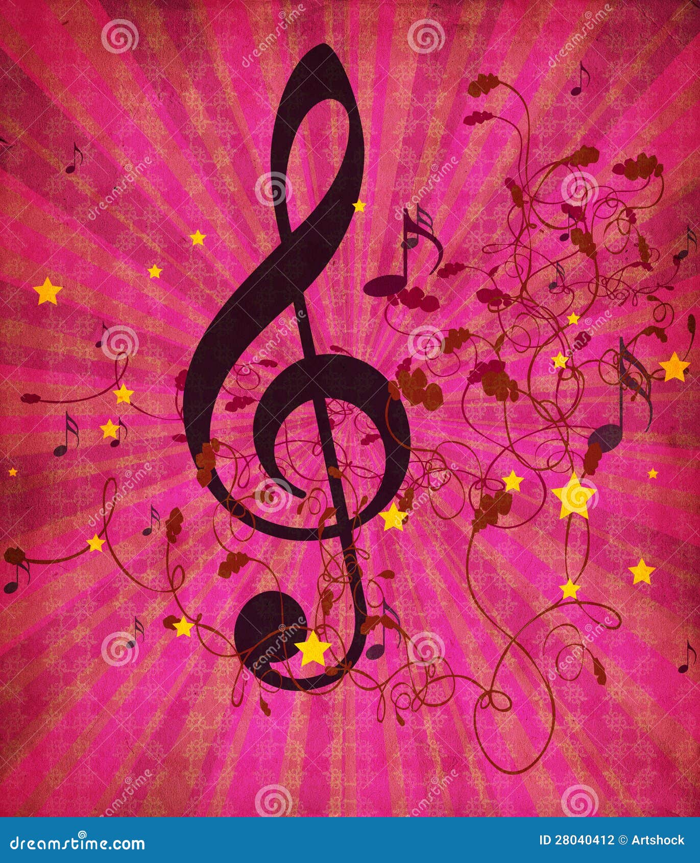 Vintage Pink Music Background Stock Illustration - Illustration of ...