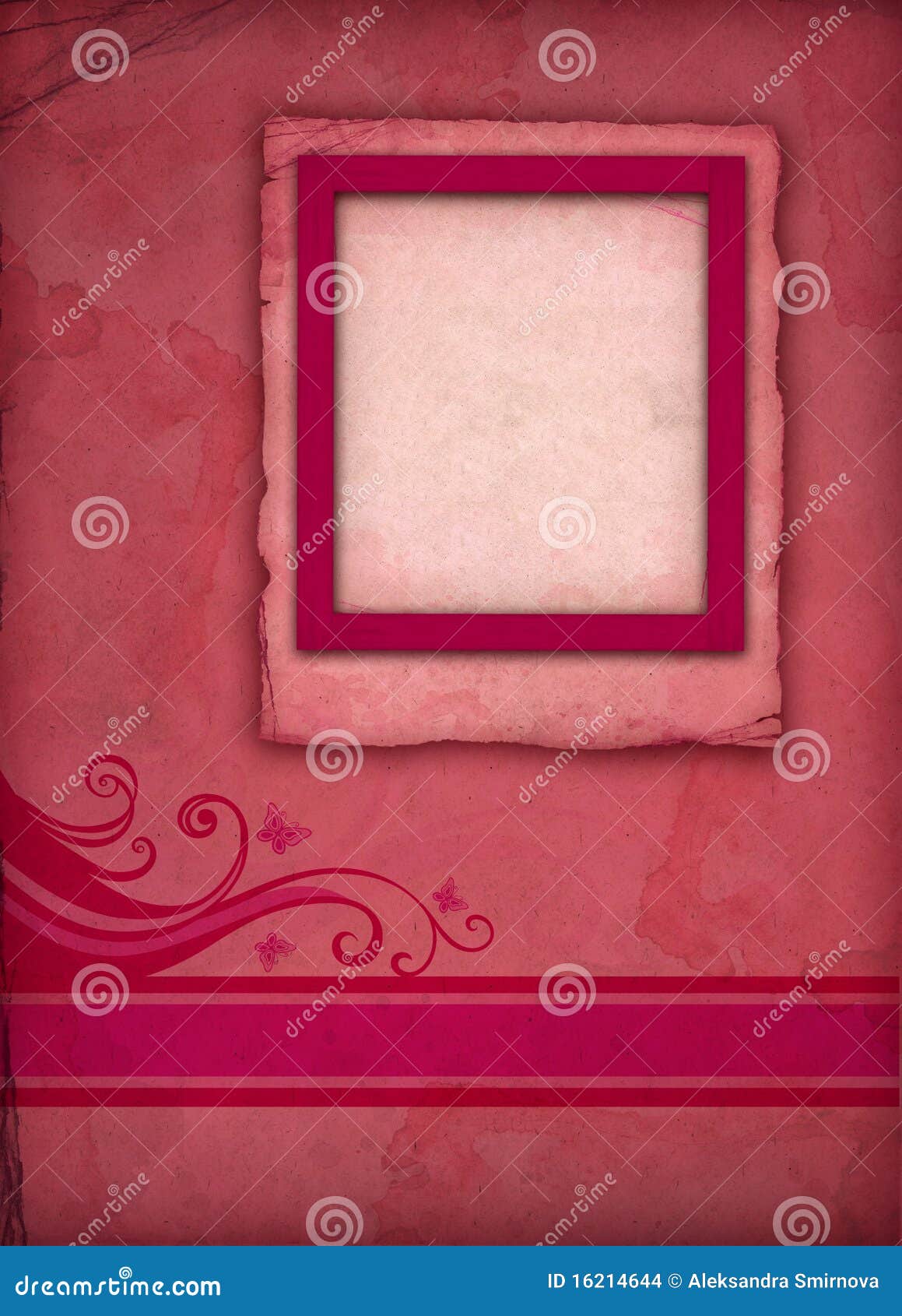 Vintage pink photo frame stock illustration. Illustration of ancient ...
