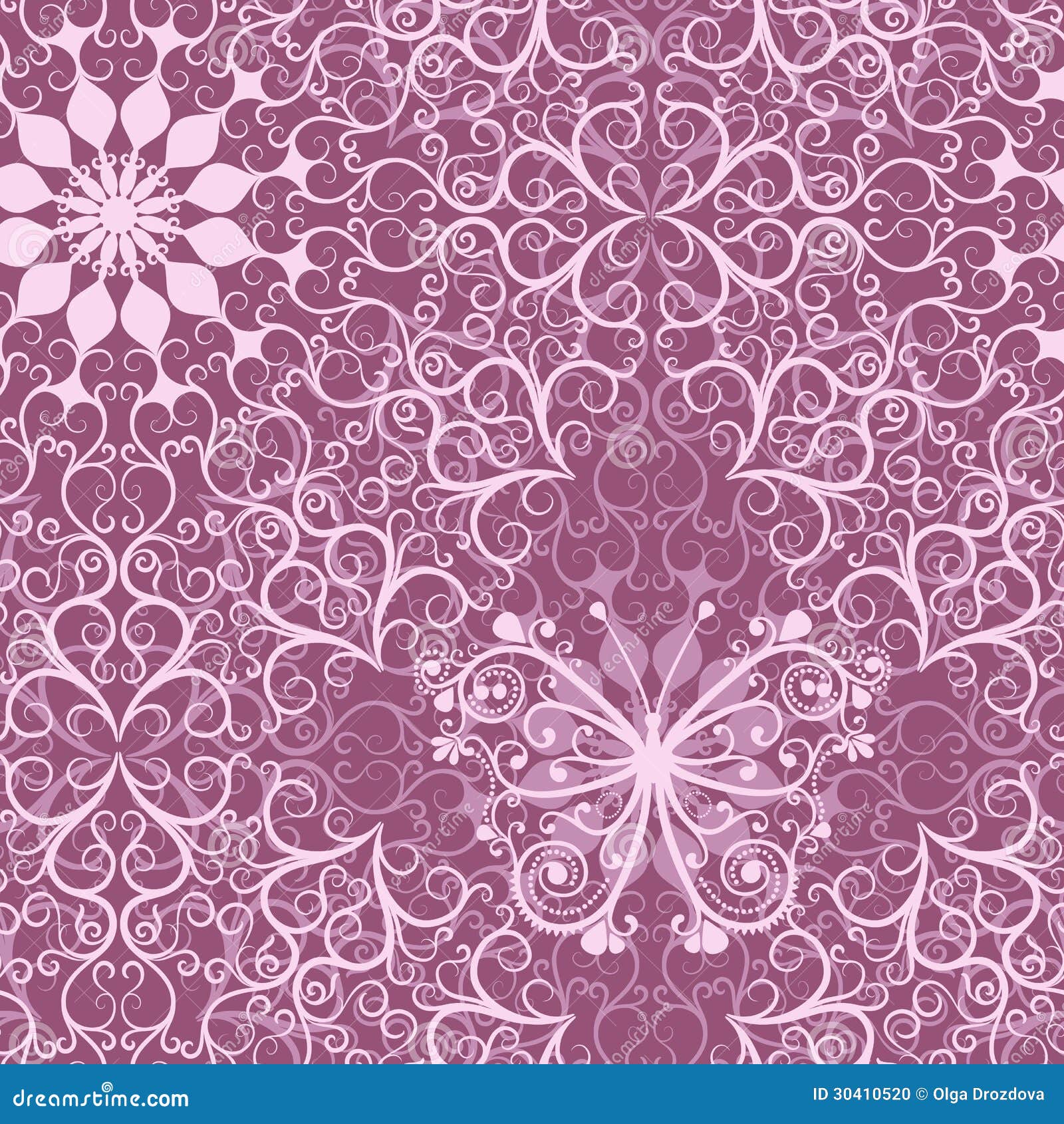 Vintage Pink Seamless Pattern Stock Vector - Illustration of filigree ...