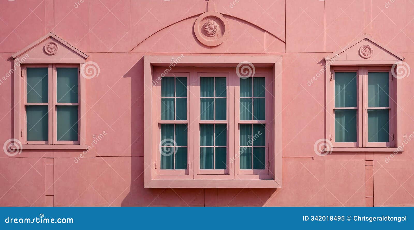 Vintage Pink Theme House with Square Windows for Banne Ai Generated ...