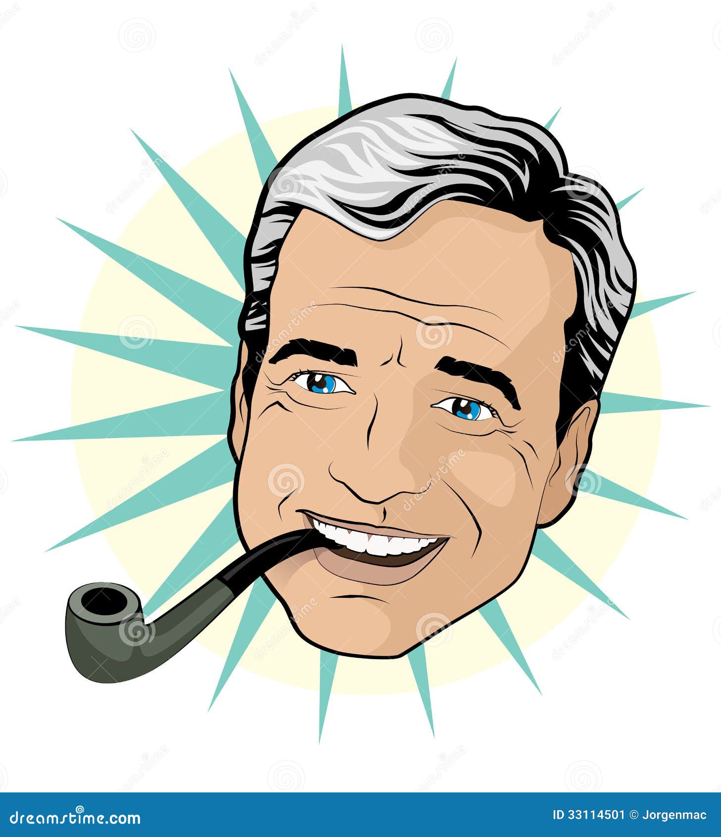 Vintage Pipe Smoking Gentleman Stock Vector - Illustration of ...