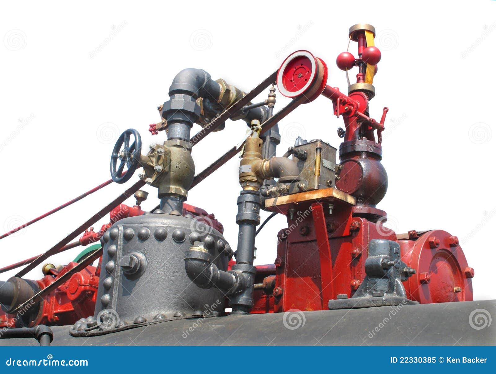 Vintage Pipes and Valves, Isolated on White. Stock Image - Image of ...