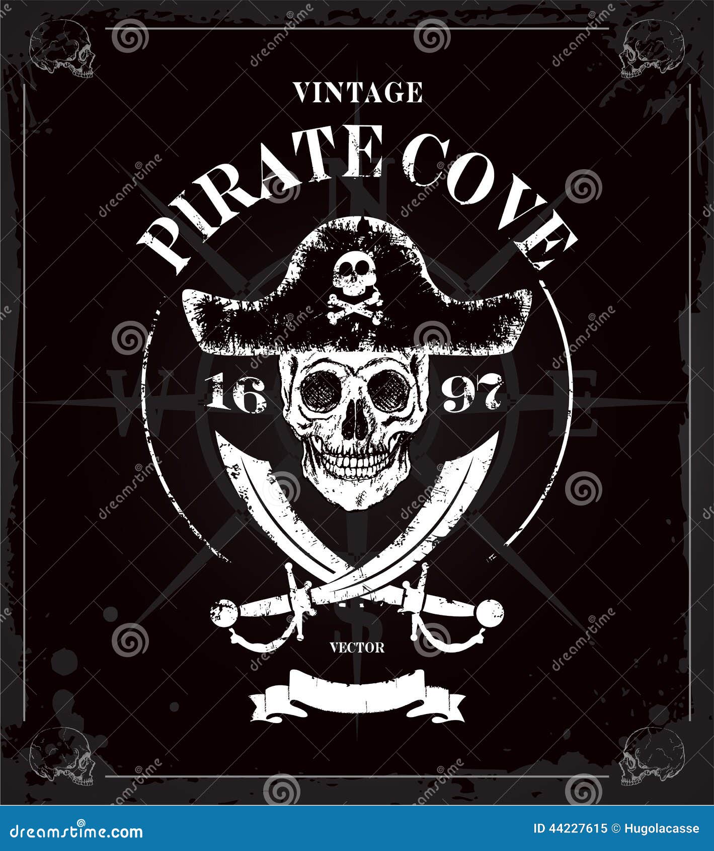 Pirates Skull Hand Drawn Set. Isolated Piratical Adventure Attributes ...