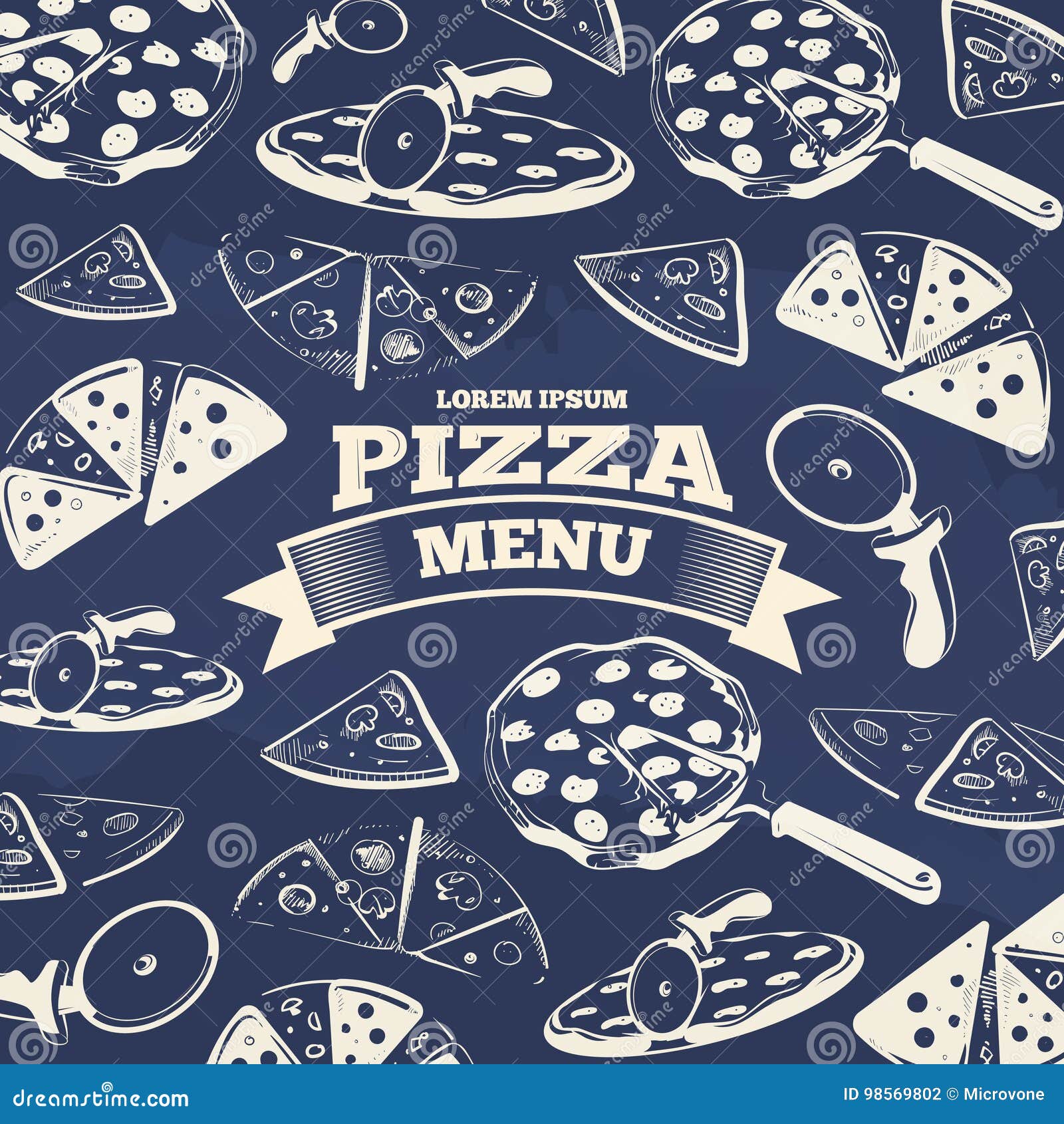 Vintage Pizza Poster On Old Paper Texture Vector Illustration ...