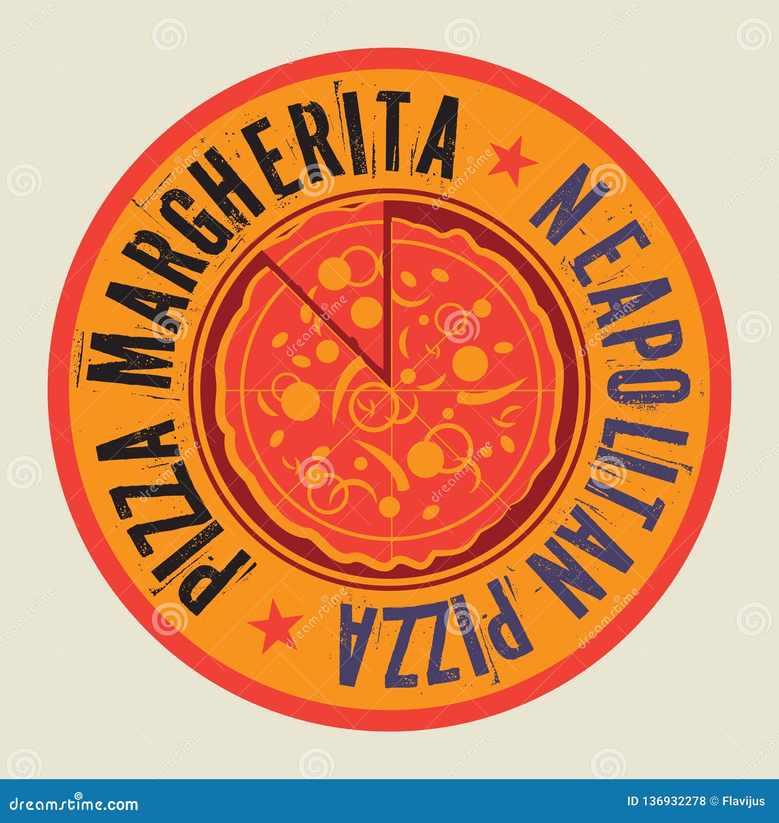 Vintage Pizza Stamp or Tag with Text Neapolitan Pizza Stock Vector ...