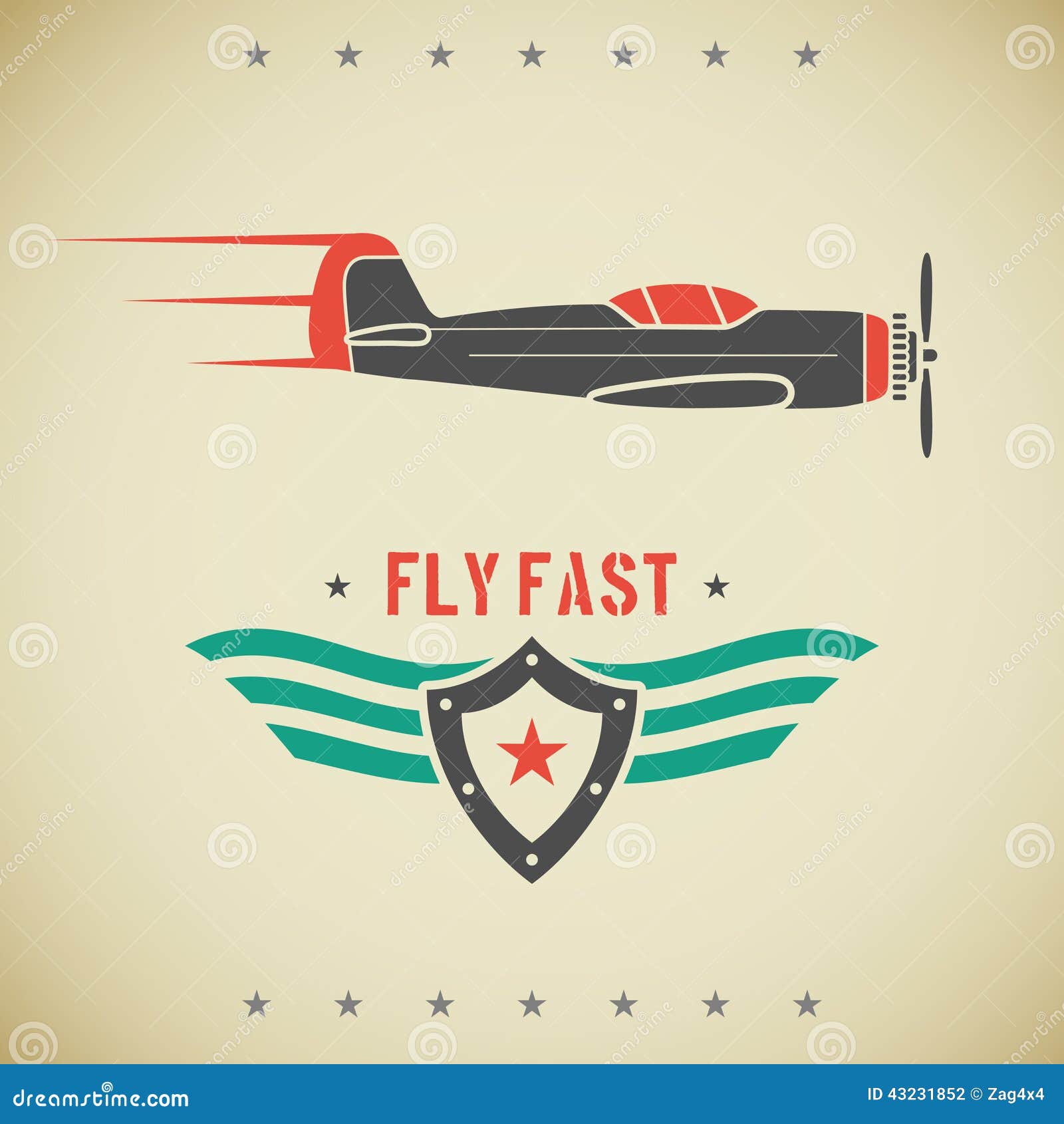 Vintage plane stock illustration. Illustration of force - 43231852