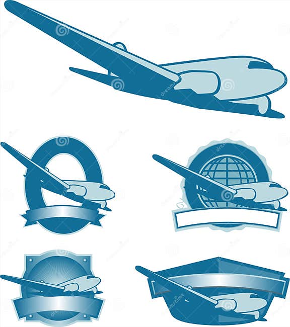 Vintage Plane Labels stock vector. Illustration of design - 16020433