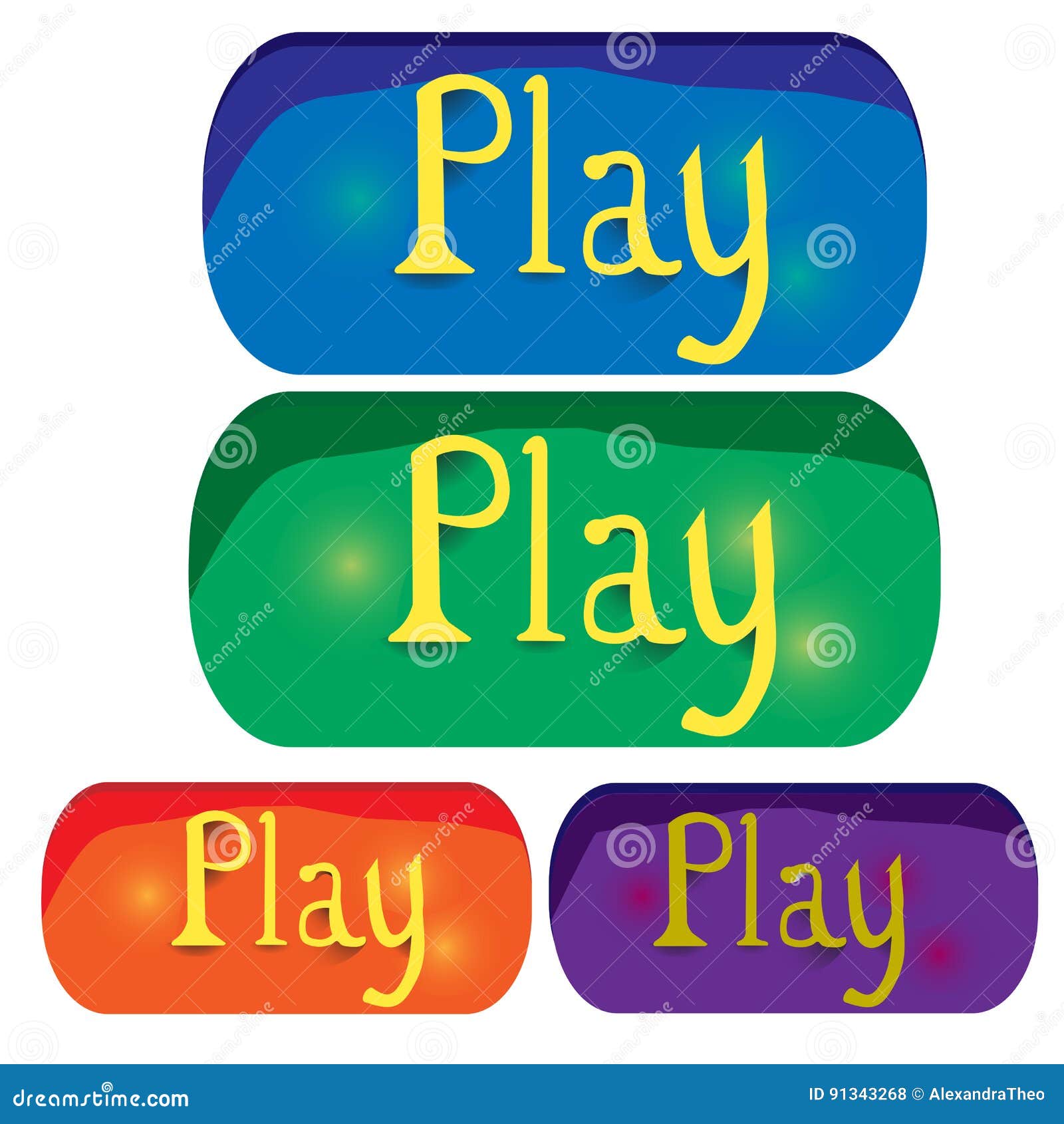 Vintage play buttons stock vector. Illustration of user - 91343268