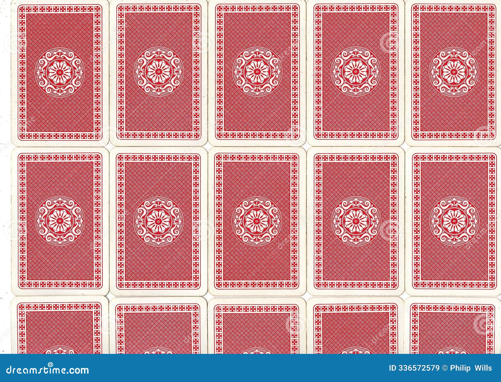 Vintage Playing Card Backs Forming a Pattern. Stock Image - Image of ...