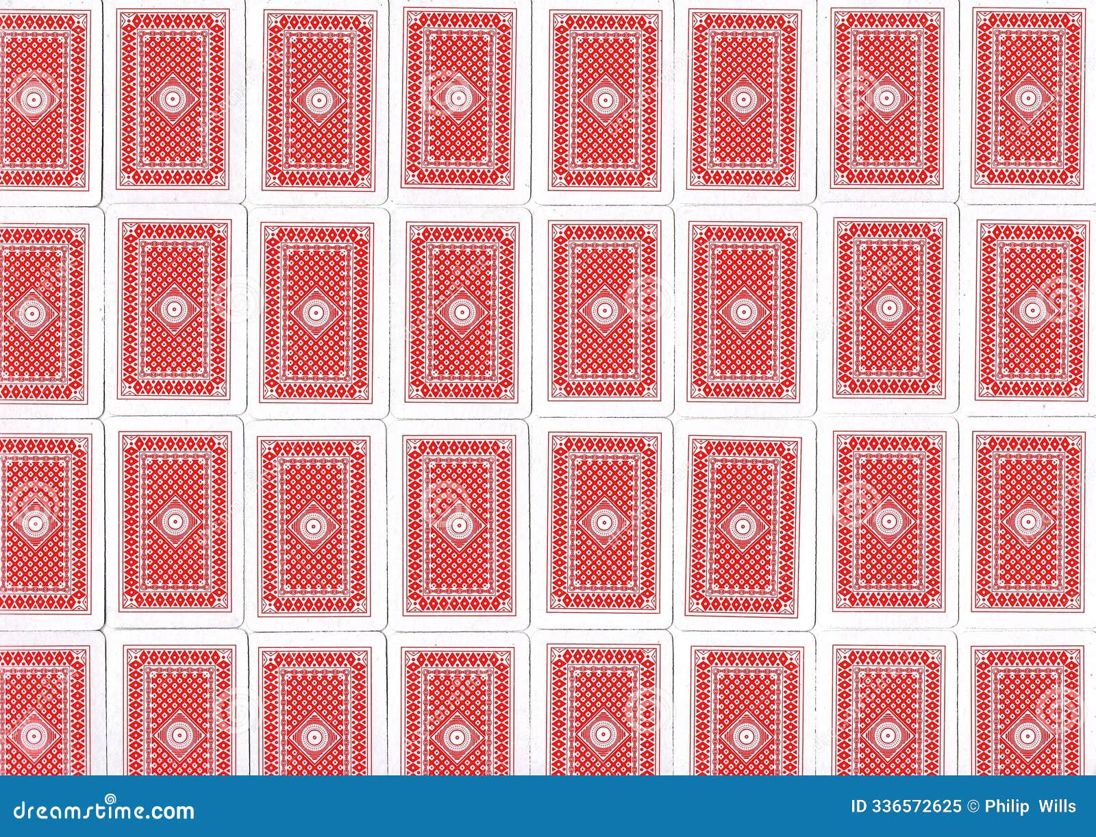 Vintage Playing Card Backs Forming a Pattern. Stock Image - Image of ...