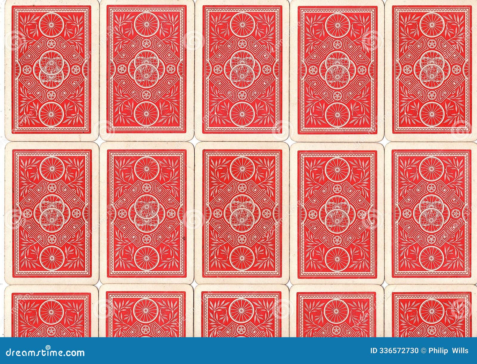 Vintage Playing Card Backs Forming a Pattern. Stock Photo - Image of ...