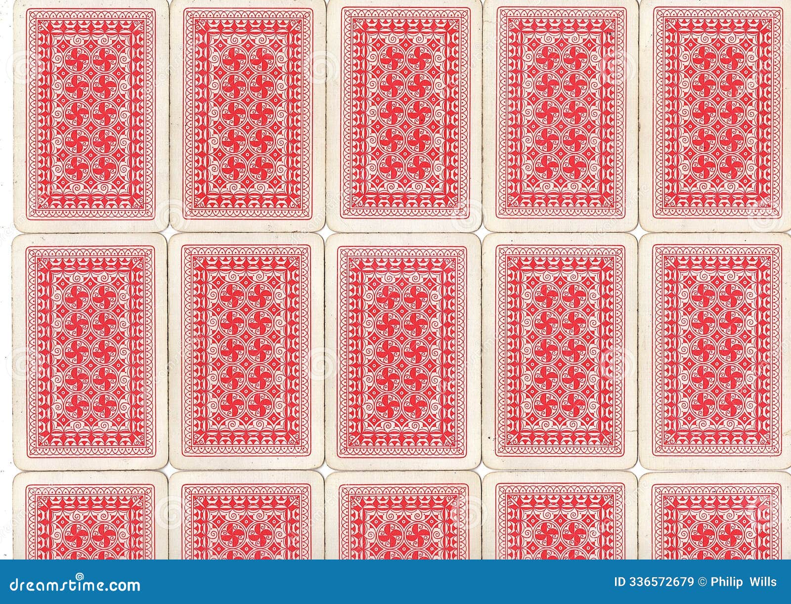 Vintage Playing Card Backs Forming a Pattern. Stock Image - Image of ...