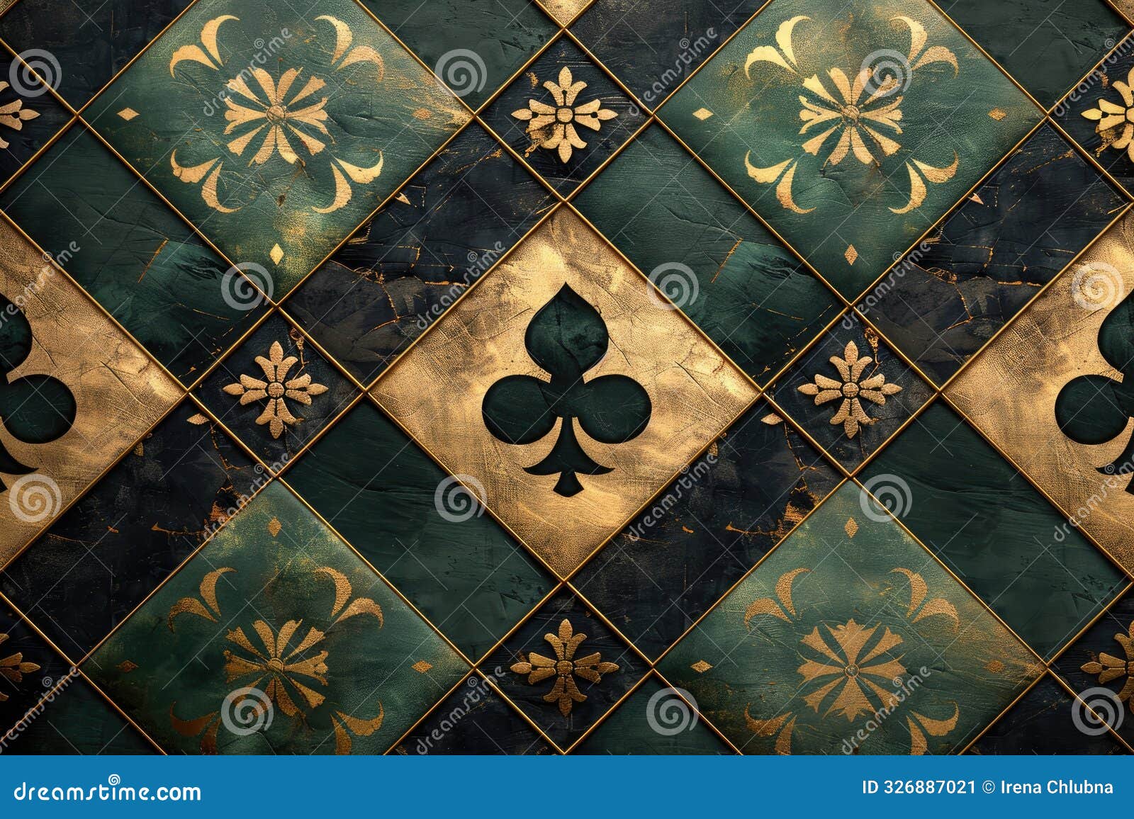 Vintage Playing Cards with Ornate Designs Shown Front Stock ...