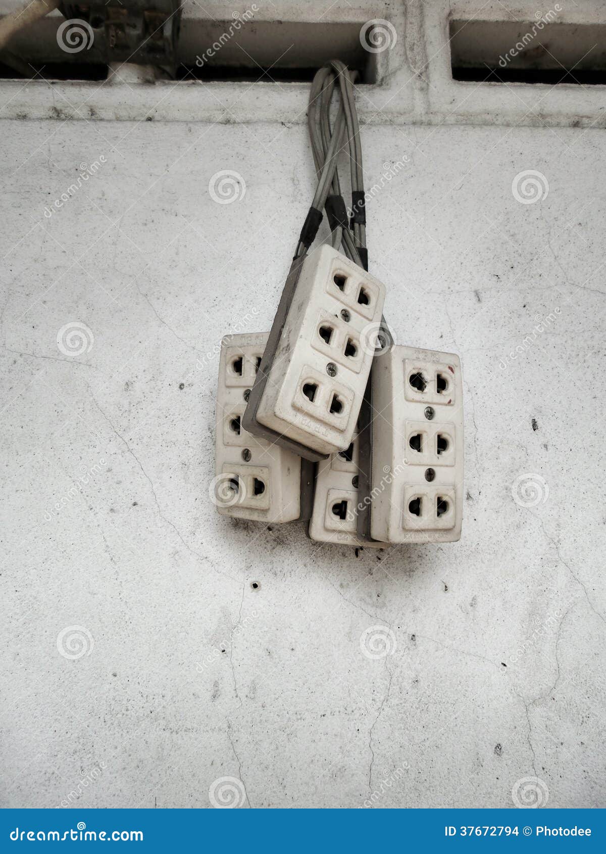 Vintage plug socket stock photo. Image of close, white - 37672794
