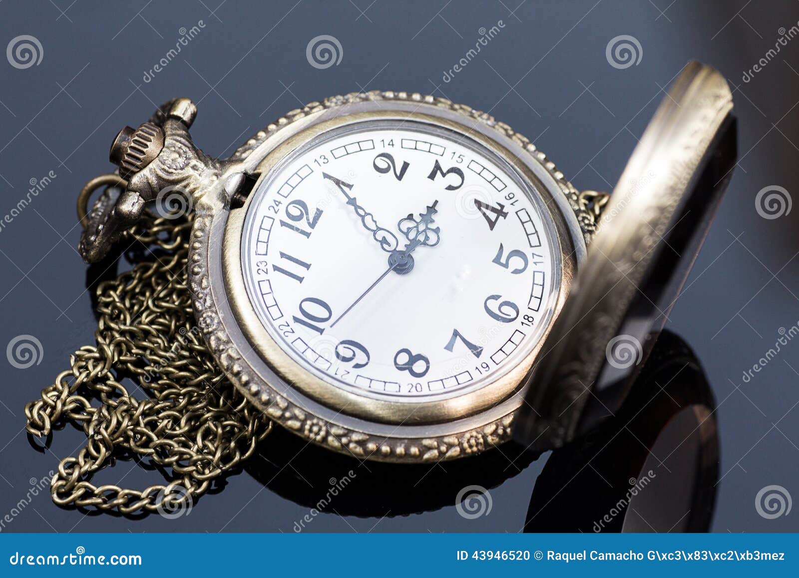 Vintage pocket clock stock photo. Image of object, studio - 43946520