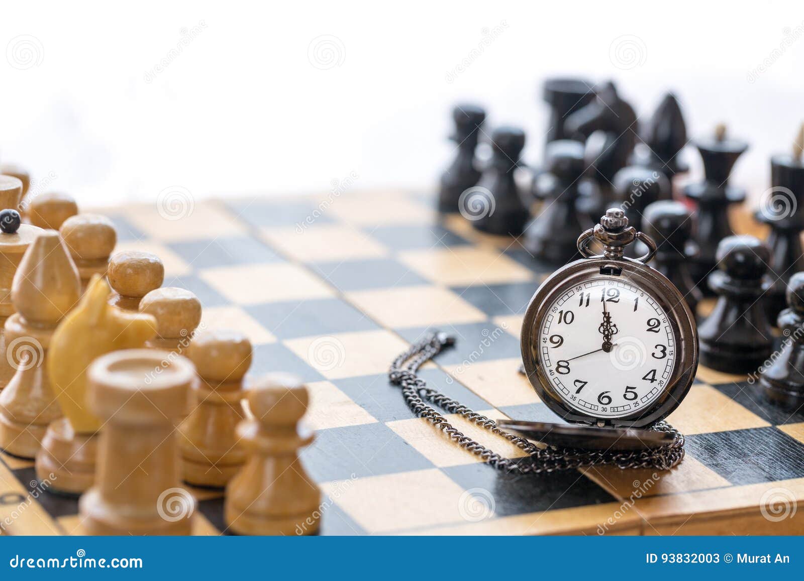 Vintage Pocket Watch and Chess Pieces Stock Image - Image of chess ...
