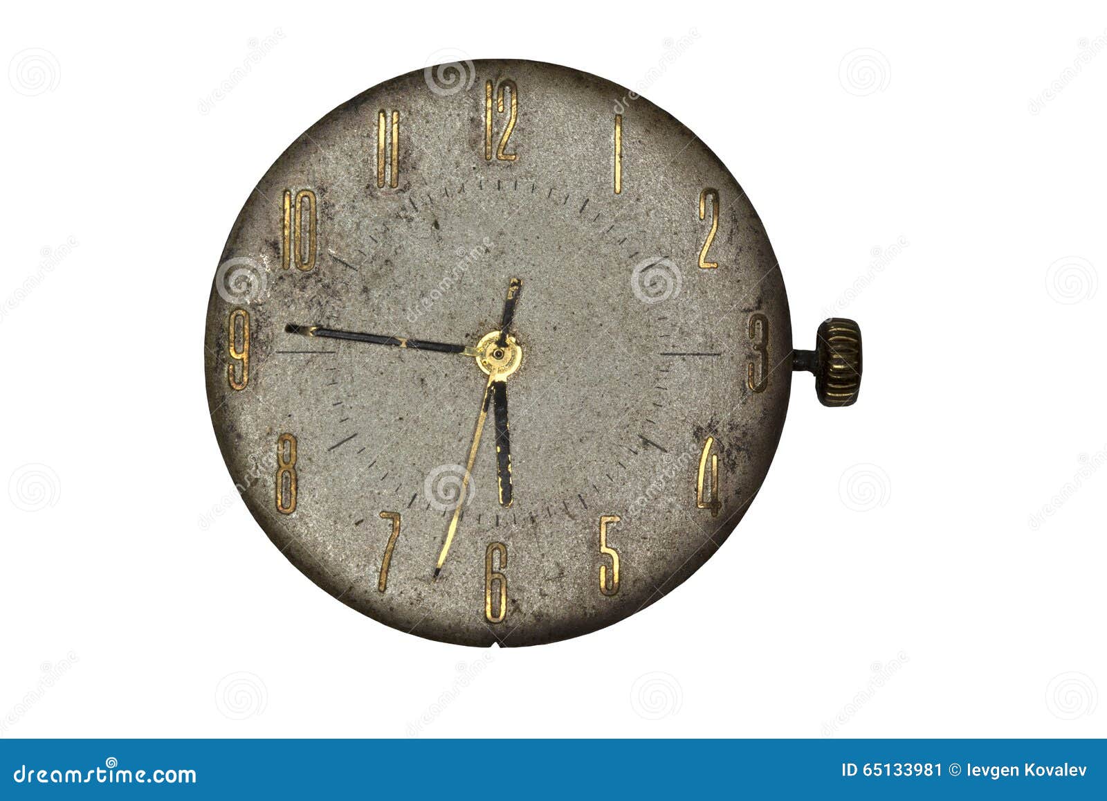 Vintage Pocket Watch - Dial only Stock Image - Image of grungy, beige ...