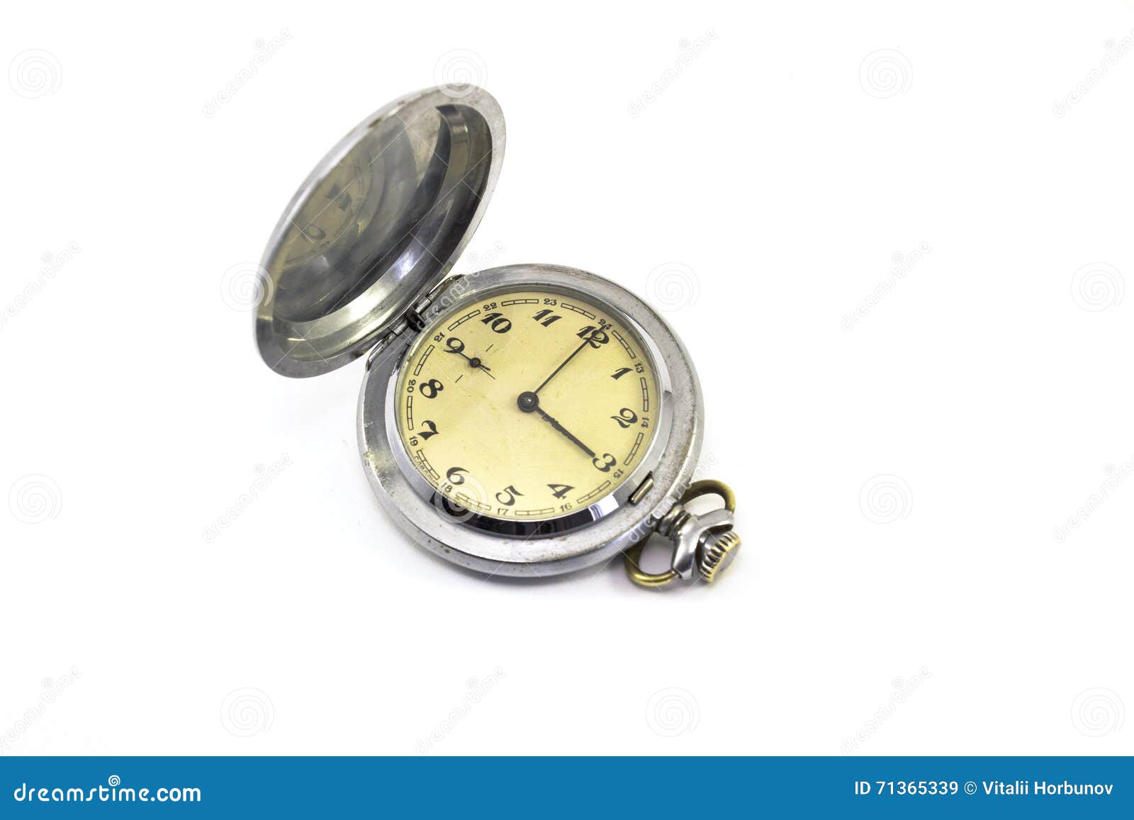Vintage Pocket Watch Isolated on the White Background Stock Image ...