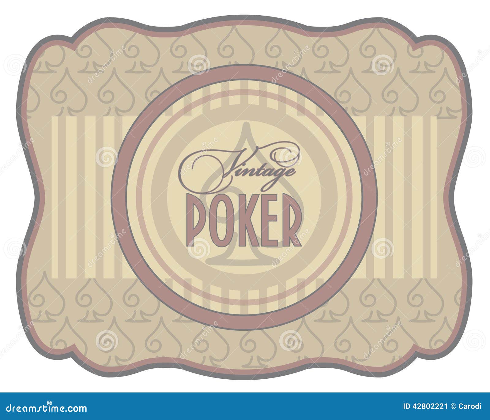 Spades Label With Capital Letter A With Damask Pattern. Vector India ...