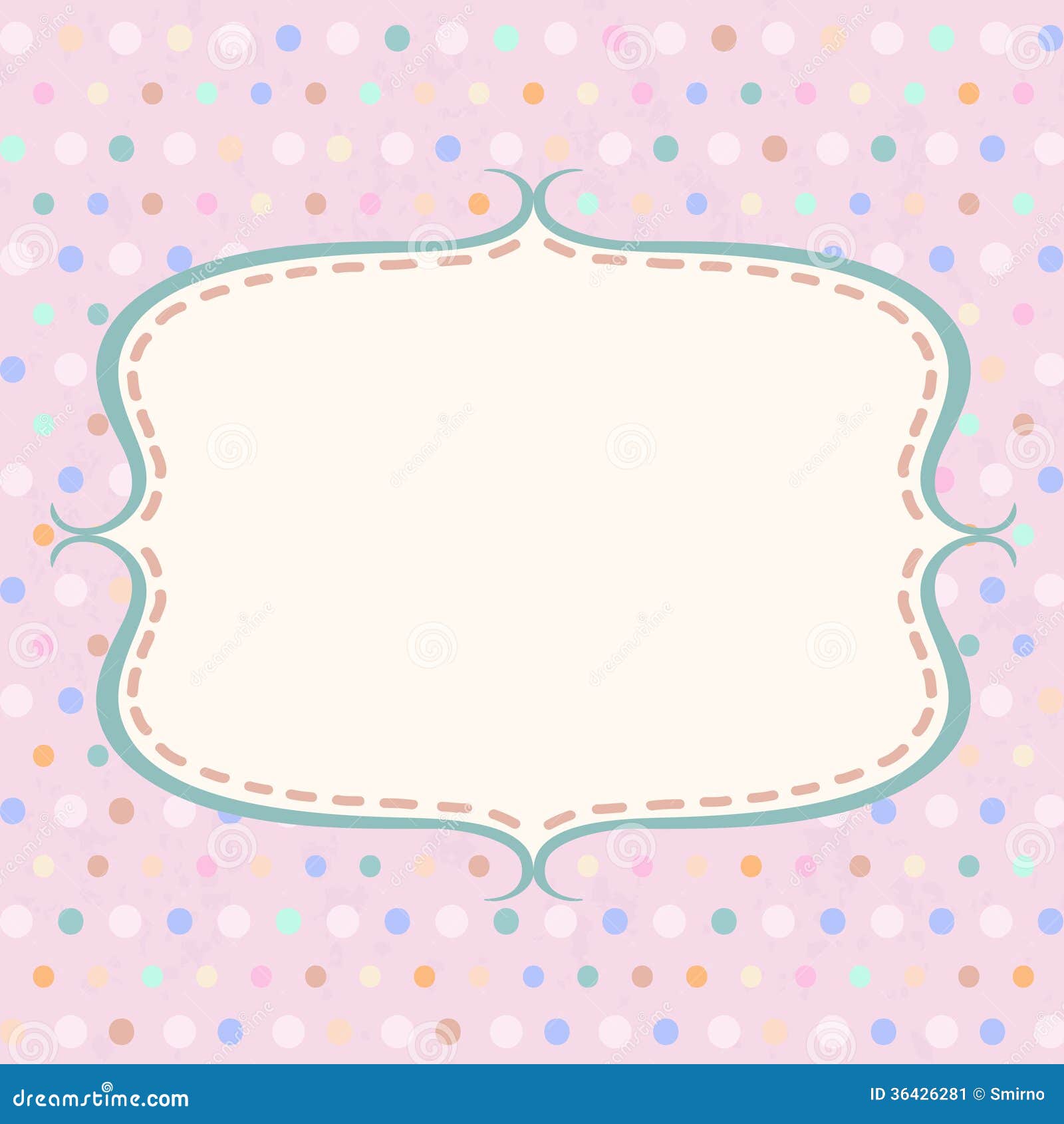 Vintage Polka Dot Card with Frame Stock Vector - Illustration of ...