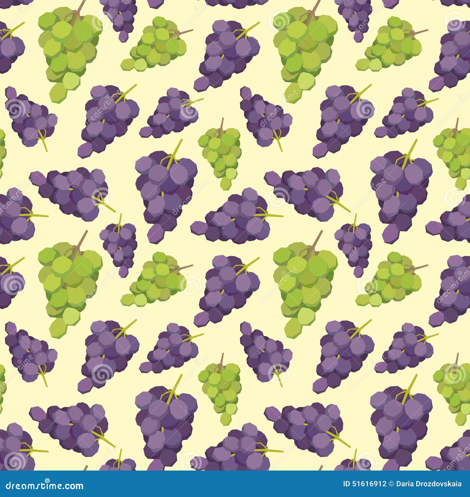 Vintage Polygon Grape Pattern Stock Vector - Illustration of drawing ...