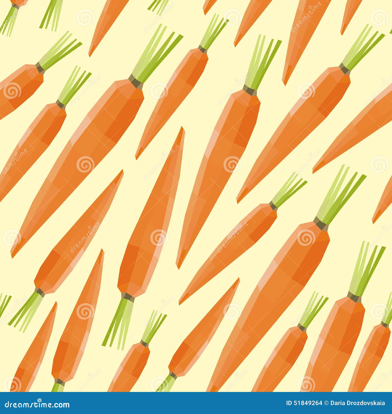 Vintage Polygon Orange Carrot Pattern Stock Vector - Illustration of ...