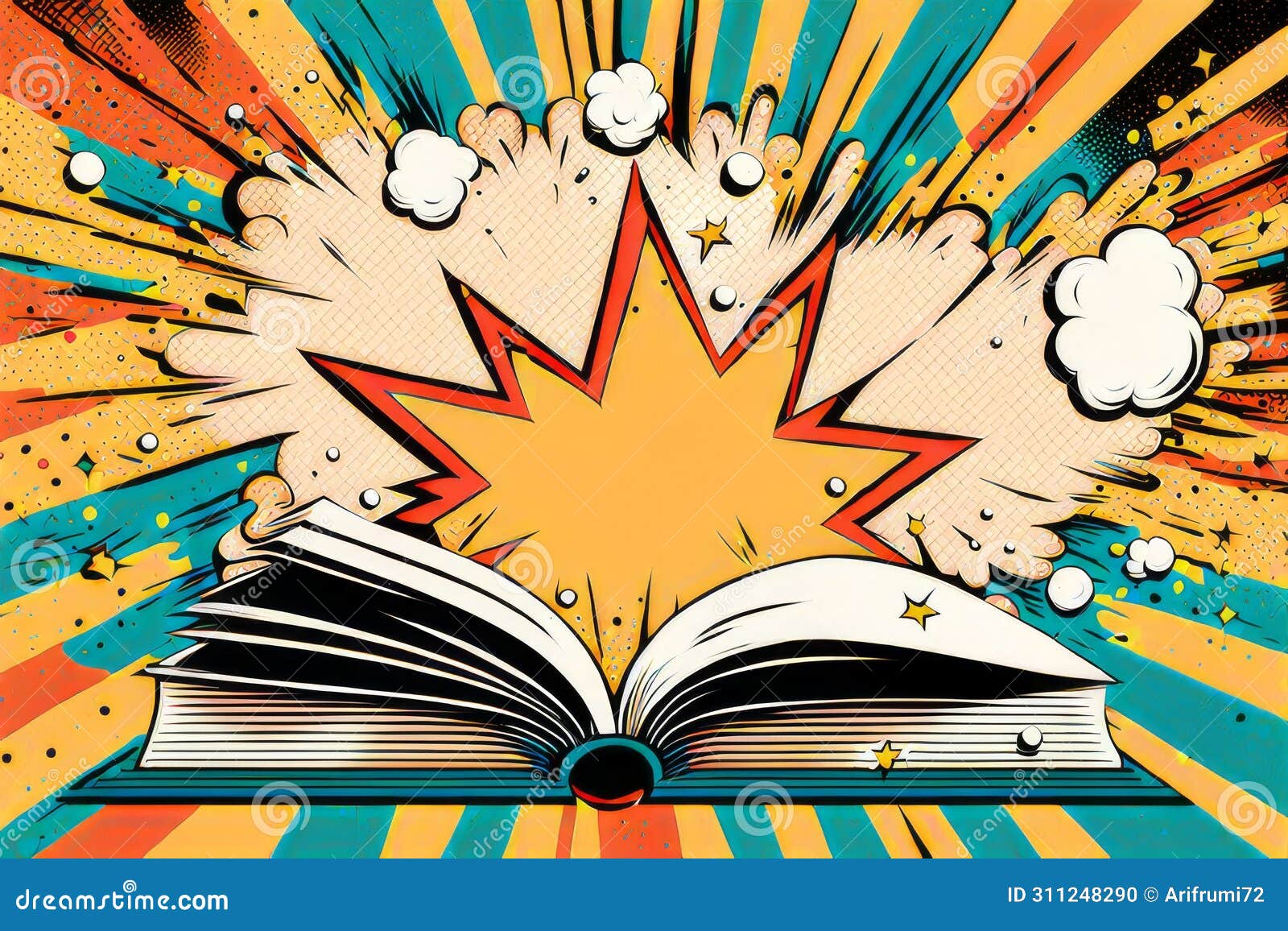 Vintage Pop Art Comic Book Background, Abstract Comic Illustration ...