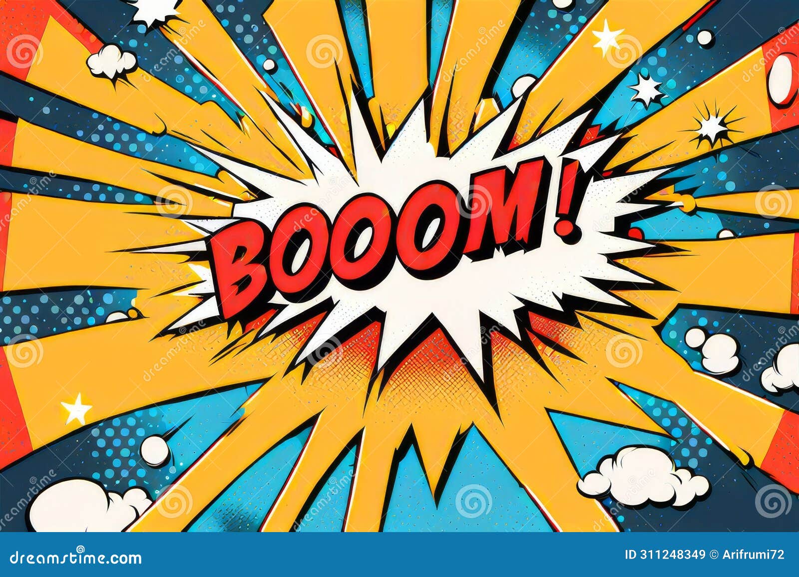 Vintage Pop Art Comic Book Background, Abstract Comic Illustration ...