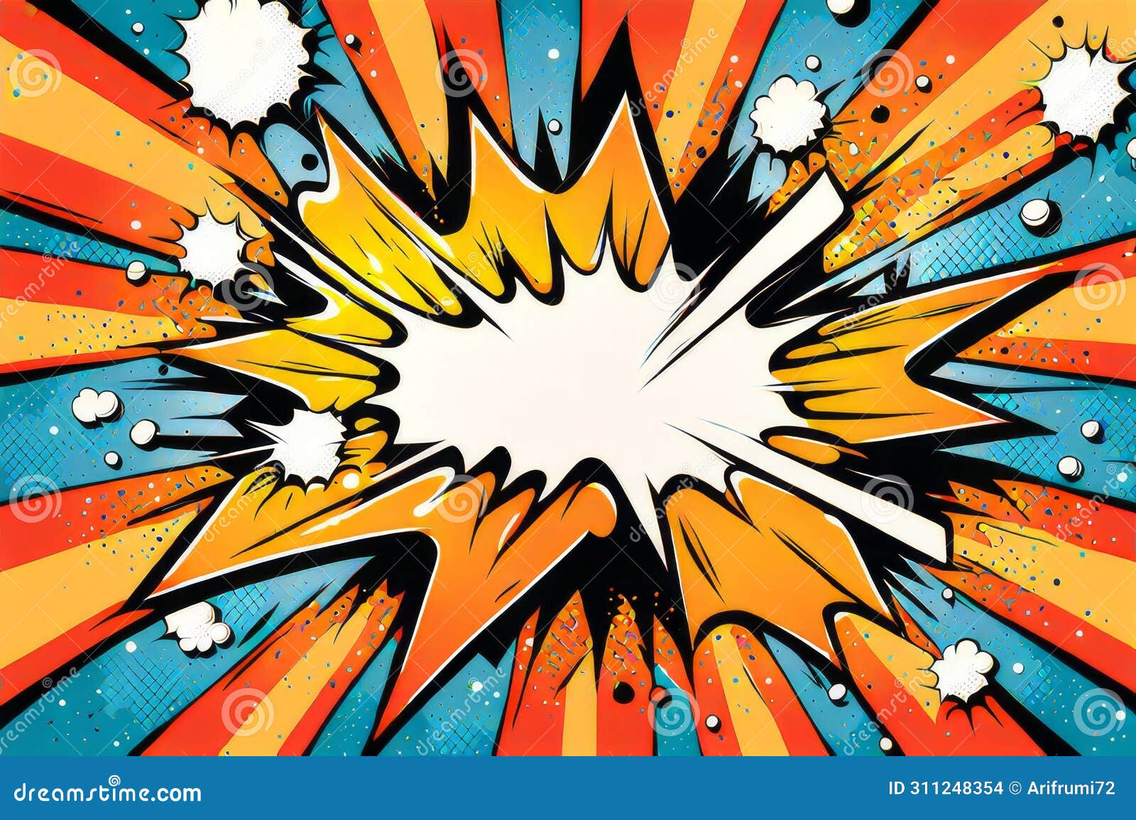 Vintage Pop Art Comic Book Background, Abstract Comic Illustration ...