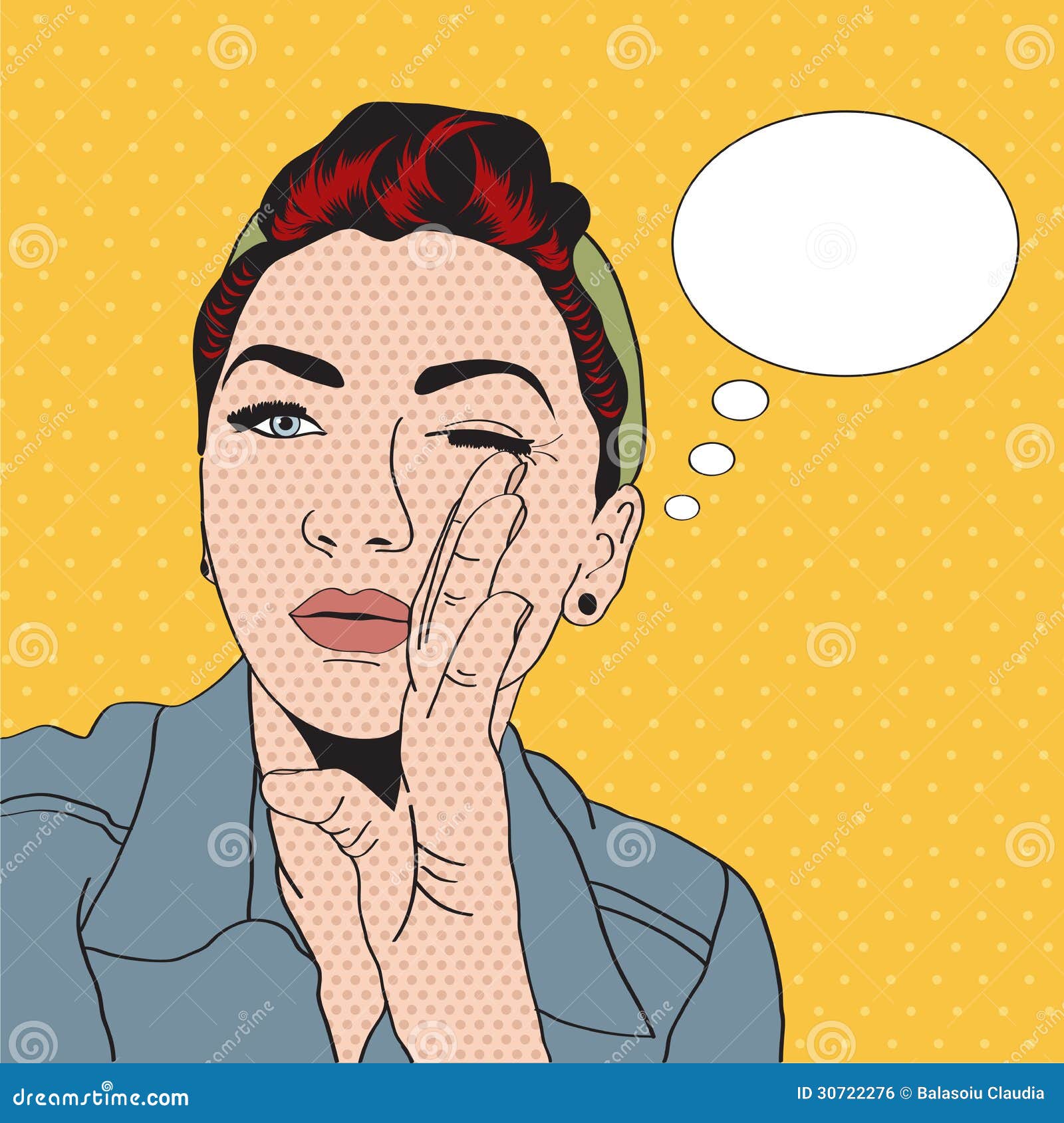 Vintage pop art girl stock vector. Illustration of people - 30722276