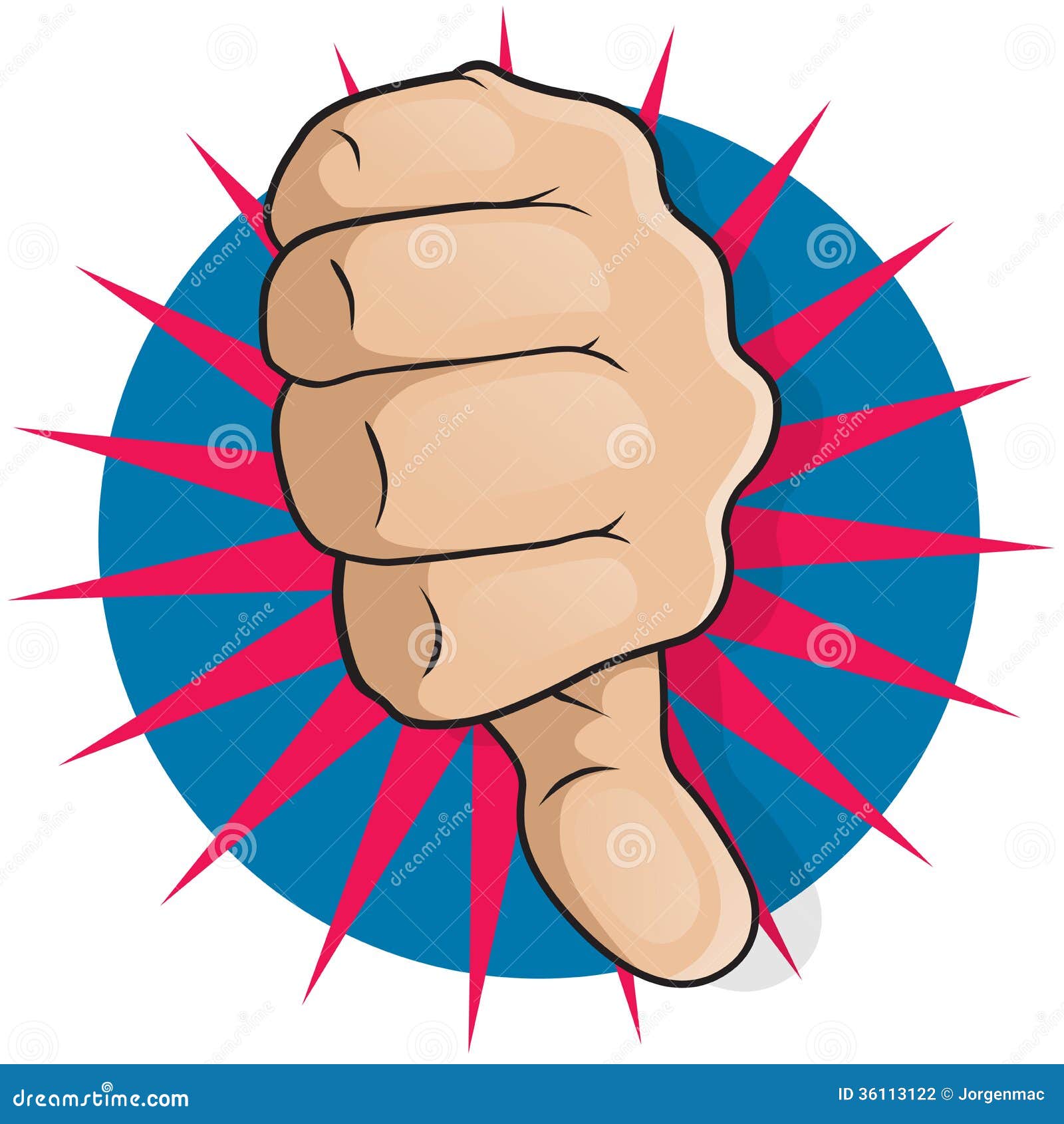 Vintage Pop Art Thumbs Down. Stock Vector - Illustration of cartoon ...