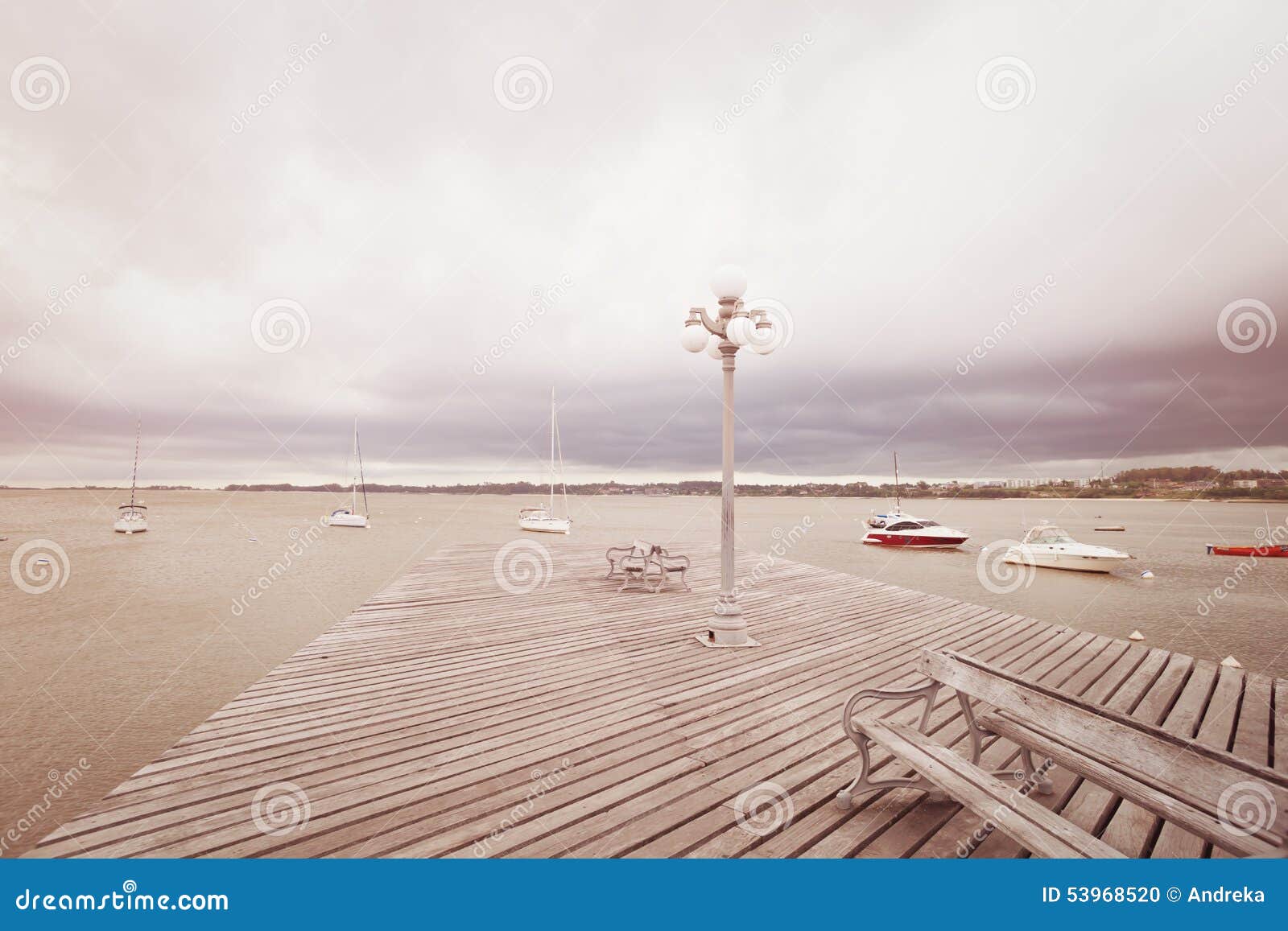 Vintage Boardwalk Benches Stock Photo | CartoonDealer.com #53969466