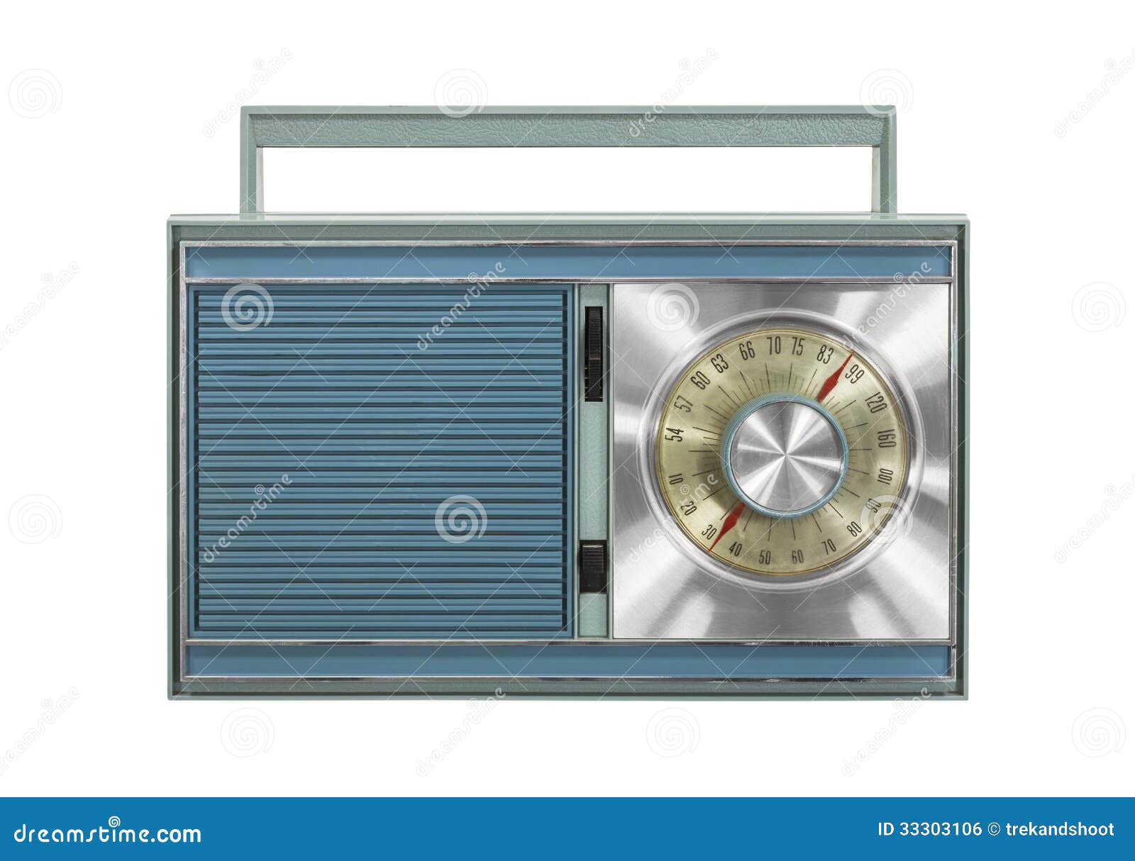 Vintage Portable Radio Isolated Stock Photo - Image of dial ...