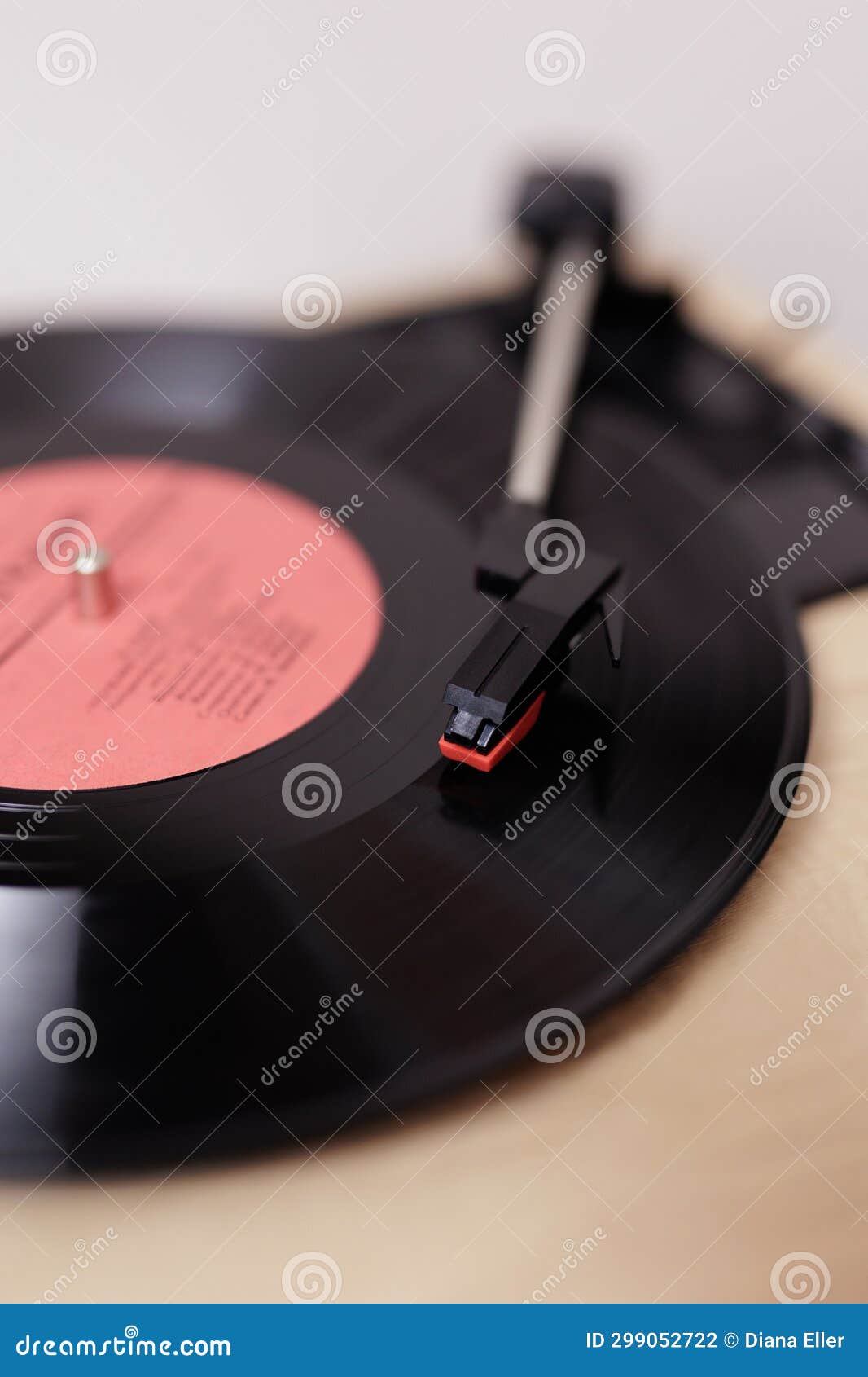 Vintage Portable Record Player Playing a Vynil Record Stock Photo ...