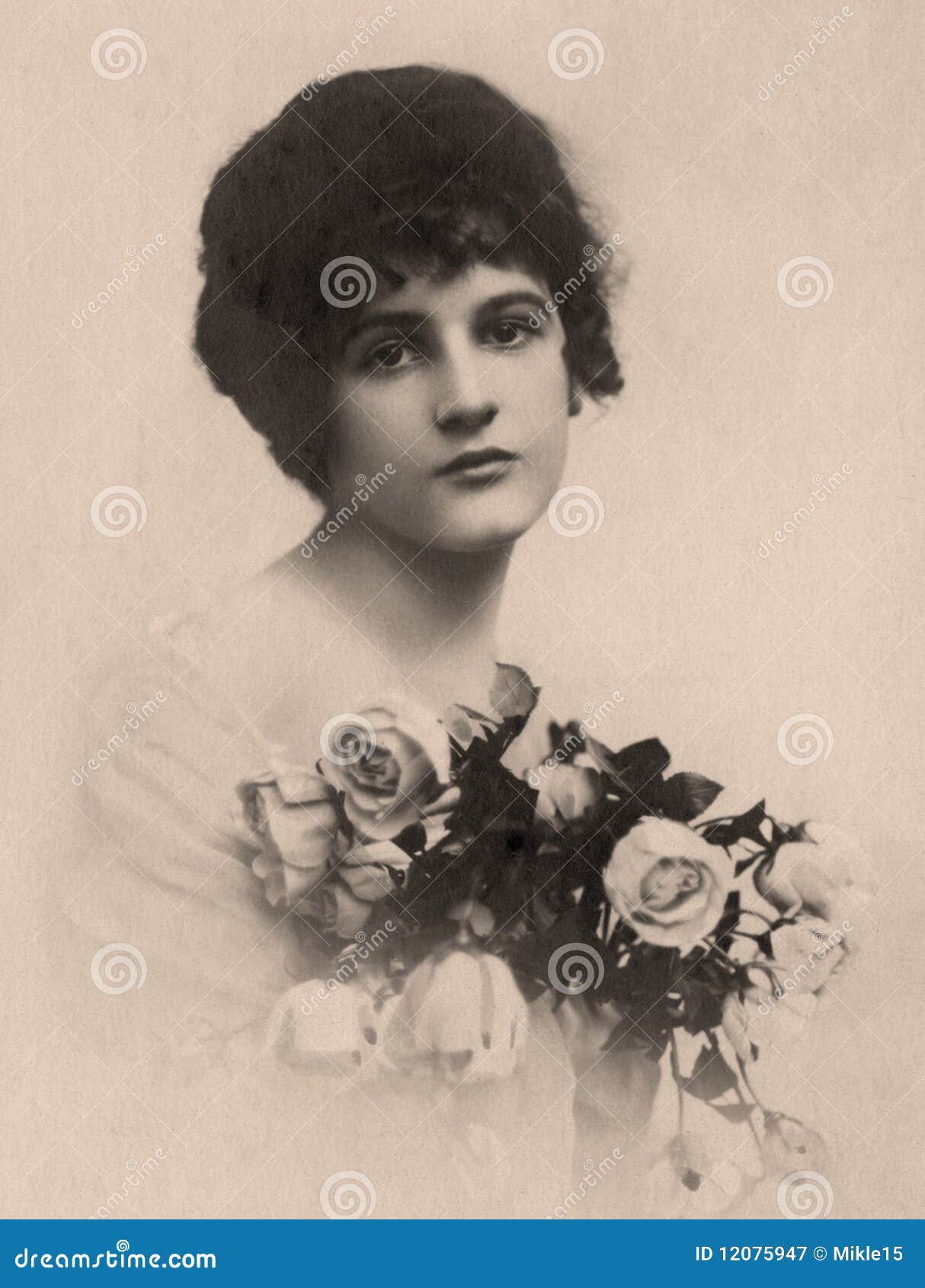 Vintage portrait. stock image. Image of studio, toned - 12075947
