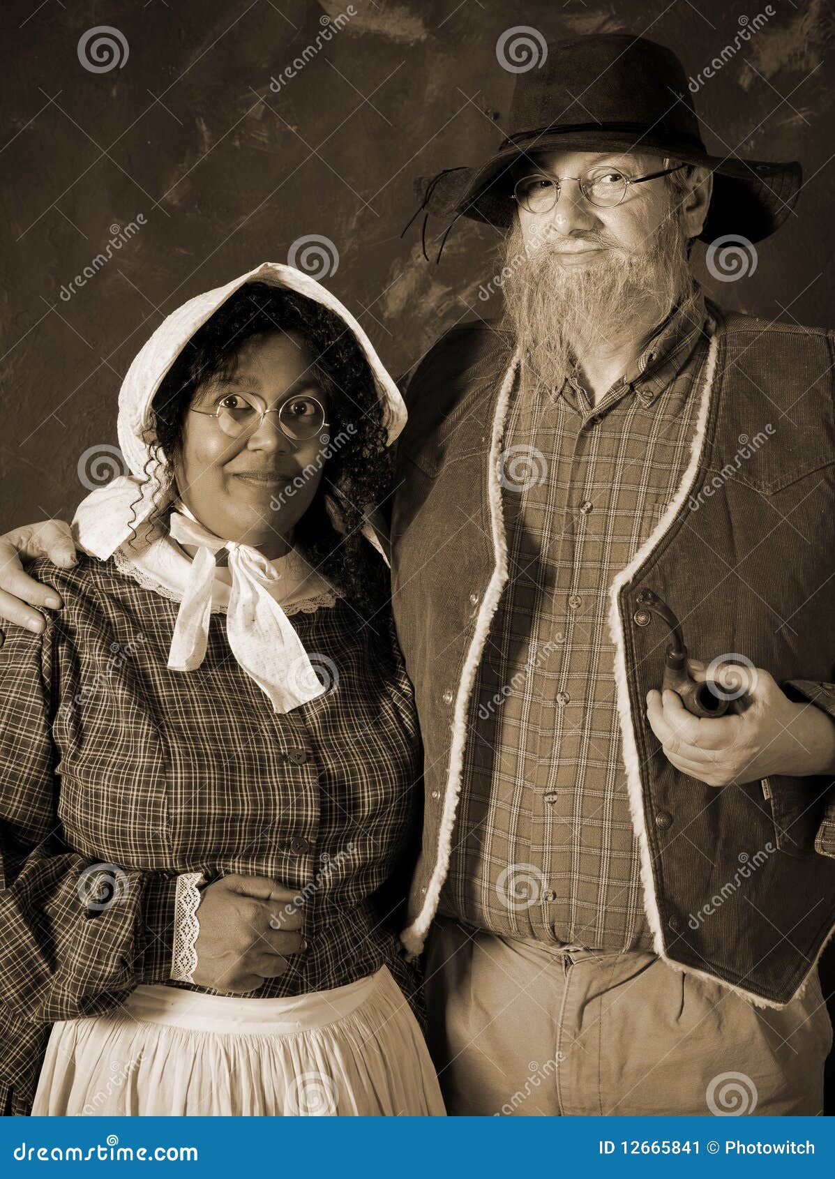 Vintage portrait in sepia stock image. Image of reenactment - 12665841