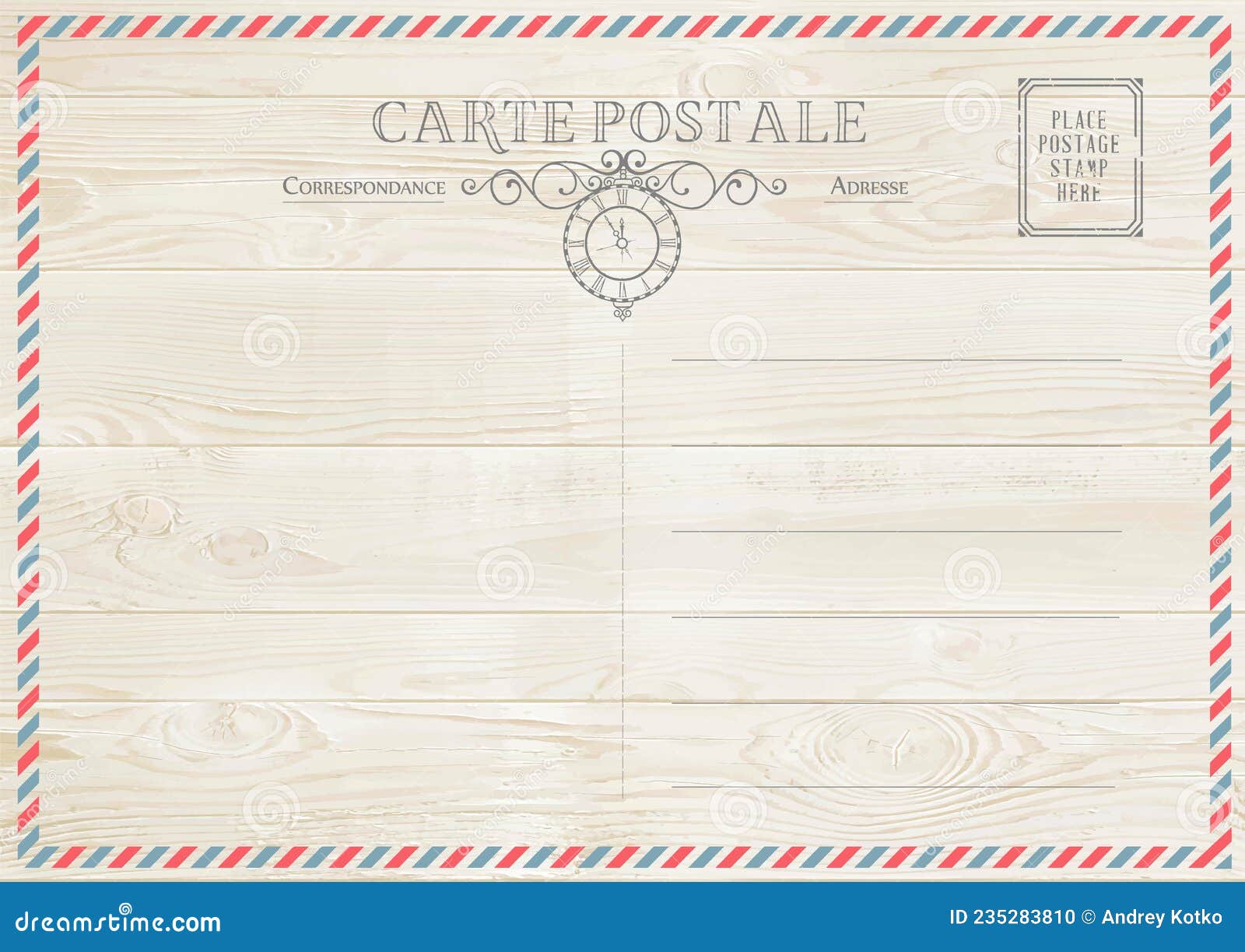 Vintage Post Card Template. Vector Illustration Stock Vector ...