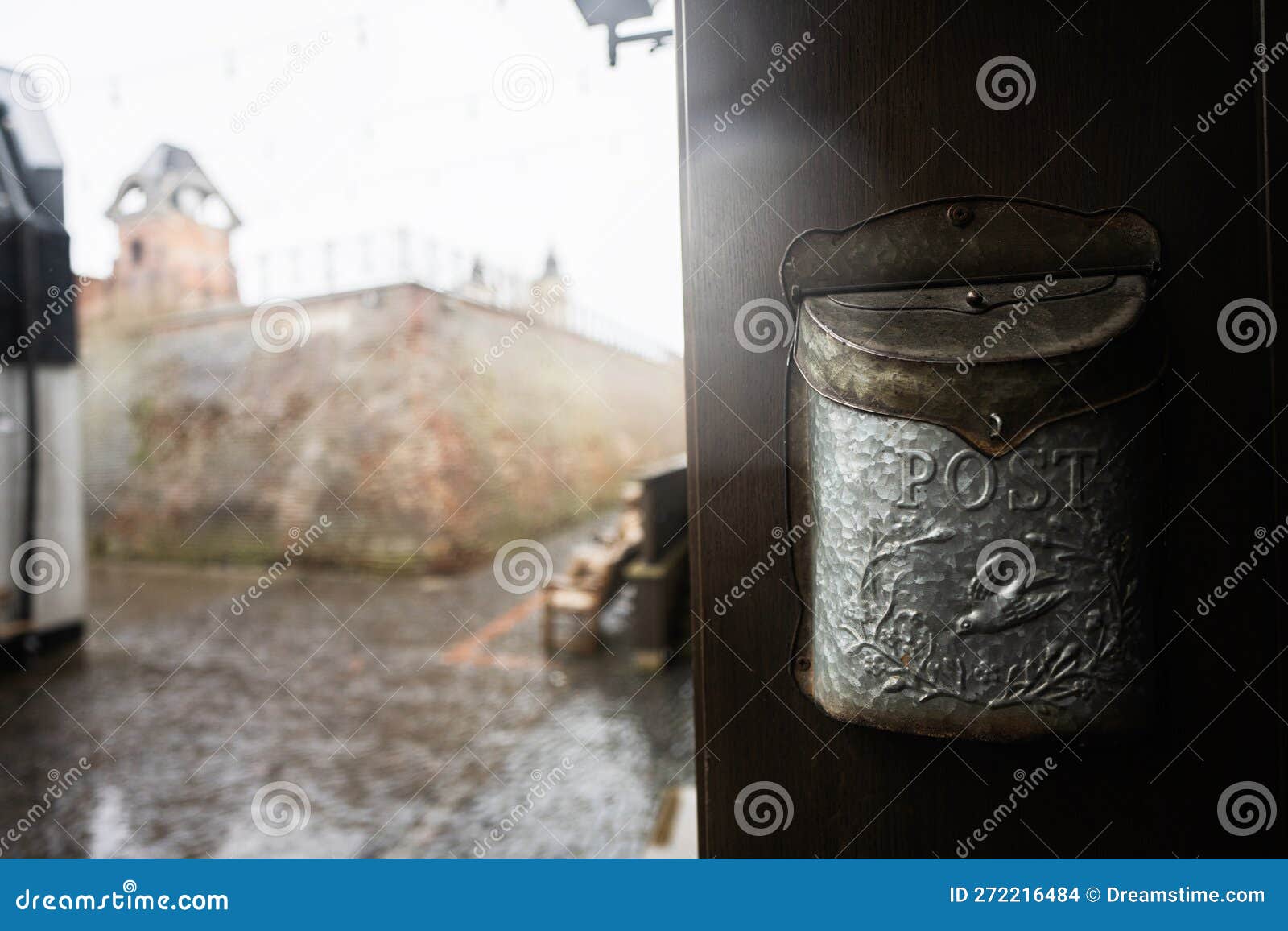 Vintage Post Mail Box Against Castle Wall Stock Photo - Image of ...
