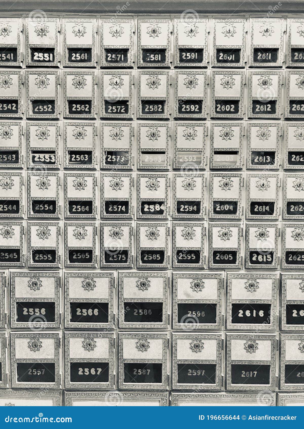 Vintage Post Office Boxes stock photo. Image of series - 196656644