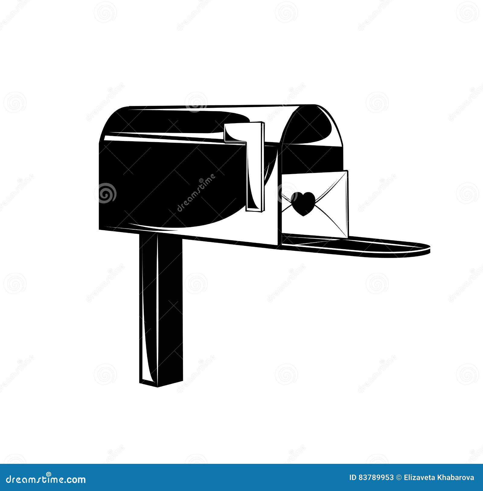 Vintage Post Service Icon. Mail Box Stock Vector - Illustration of ...
