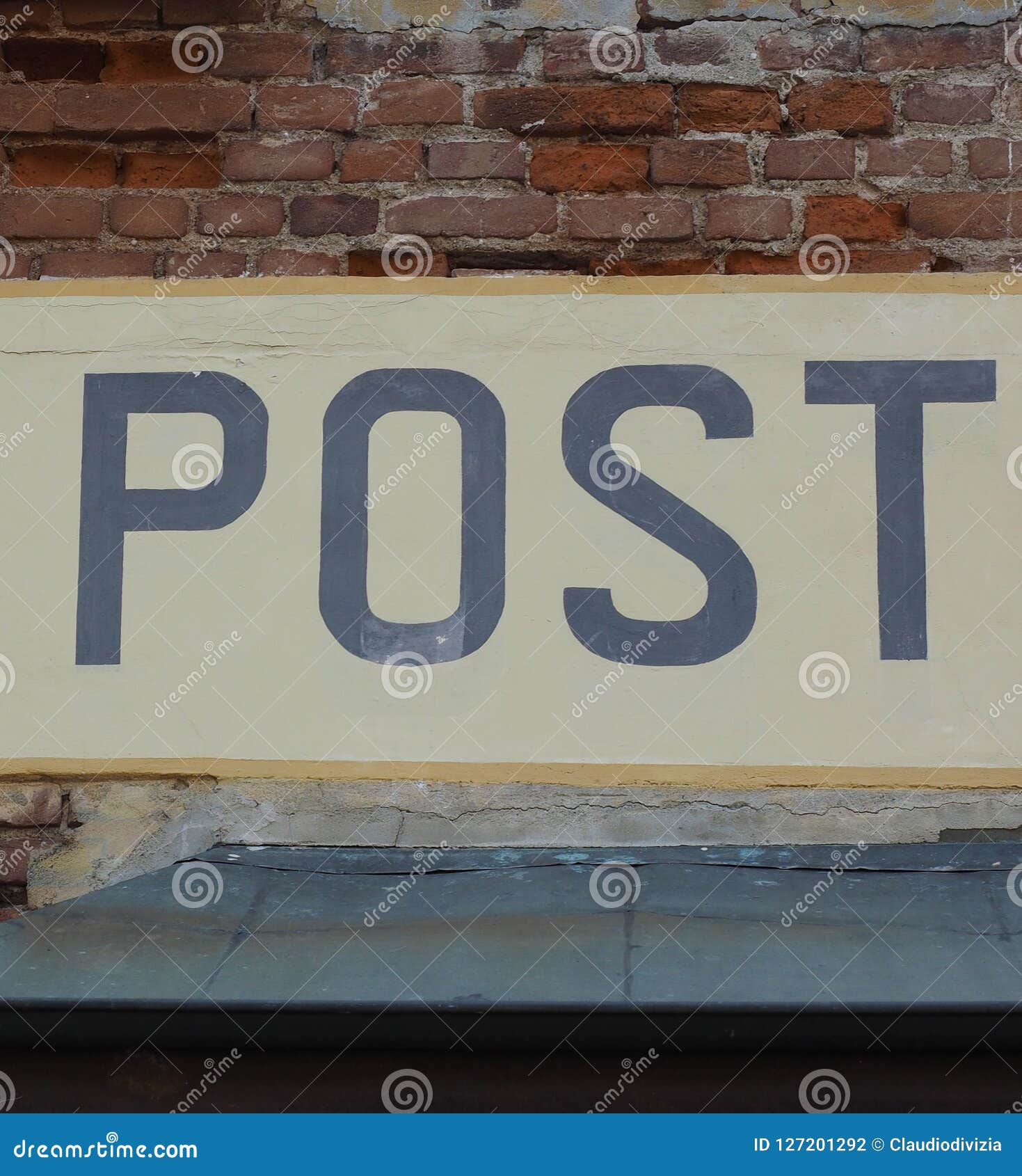 Vintage post sign stock photo. Image of construction - 127201292