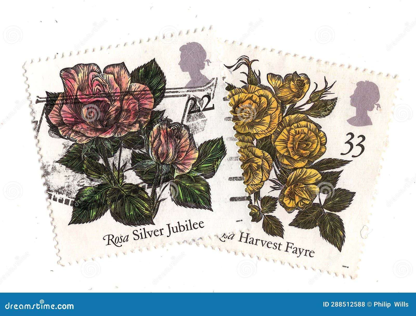 Vintage Postage Stamps from Great Britain. Editorial Stock Photo ...