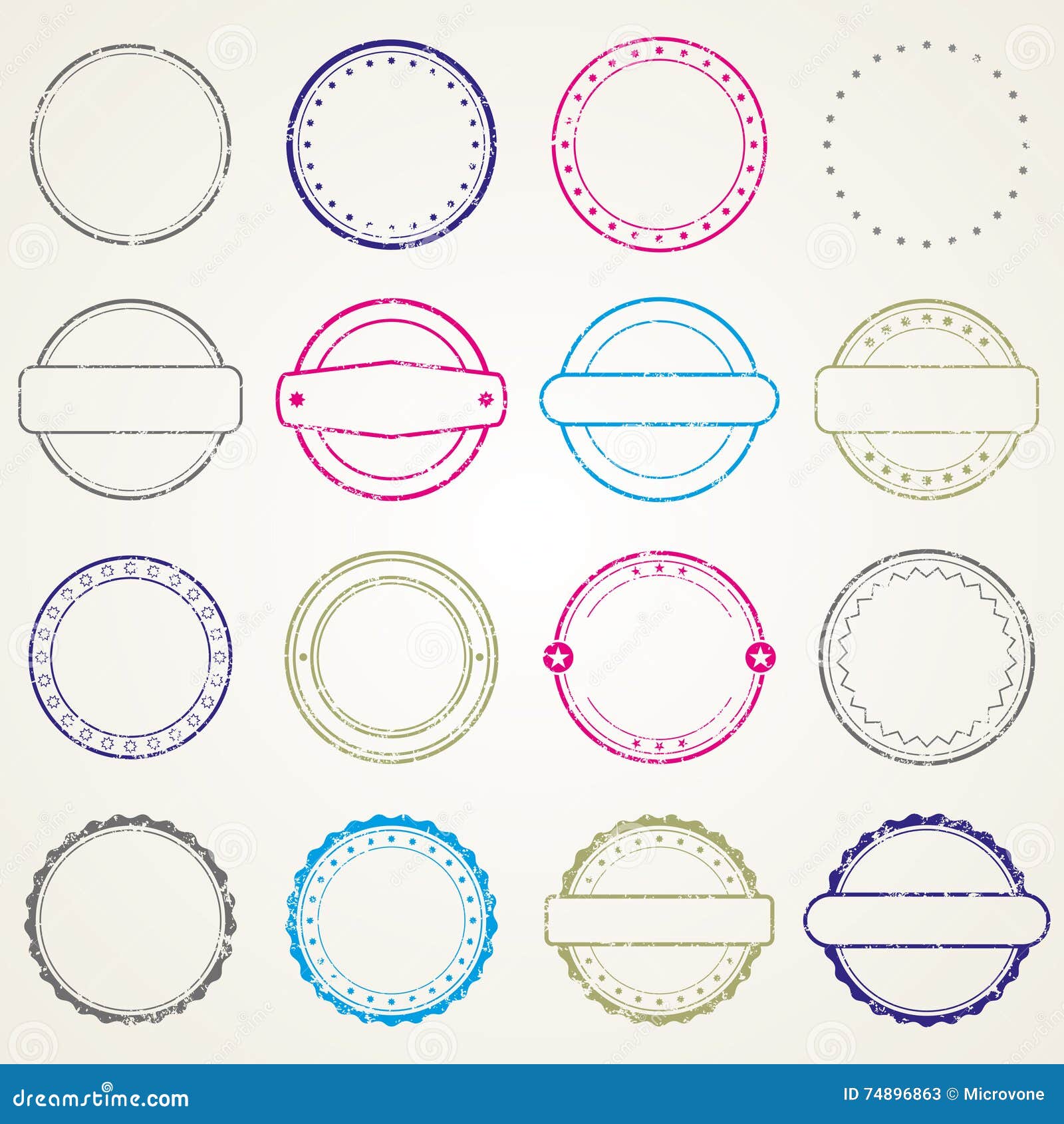 Vintage Postal Stamps and Postmarks Vector Set Stock Vector ...