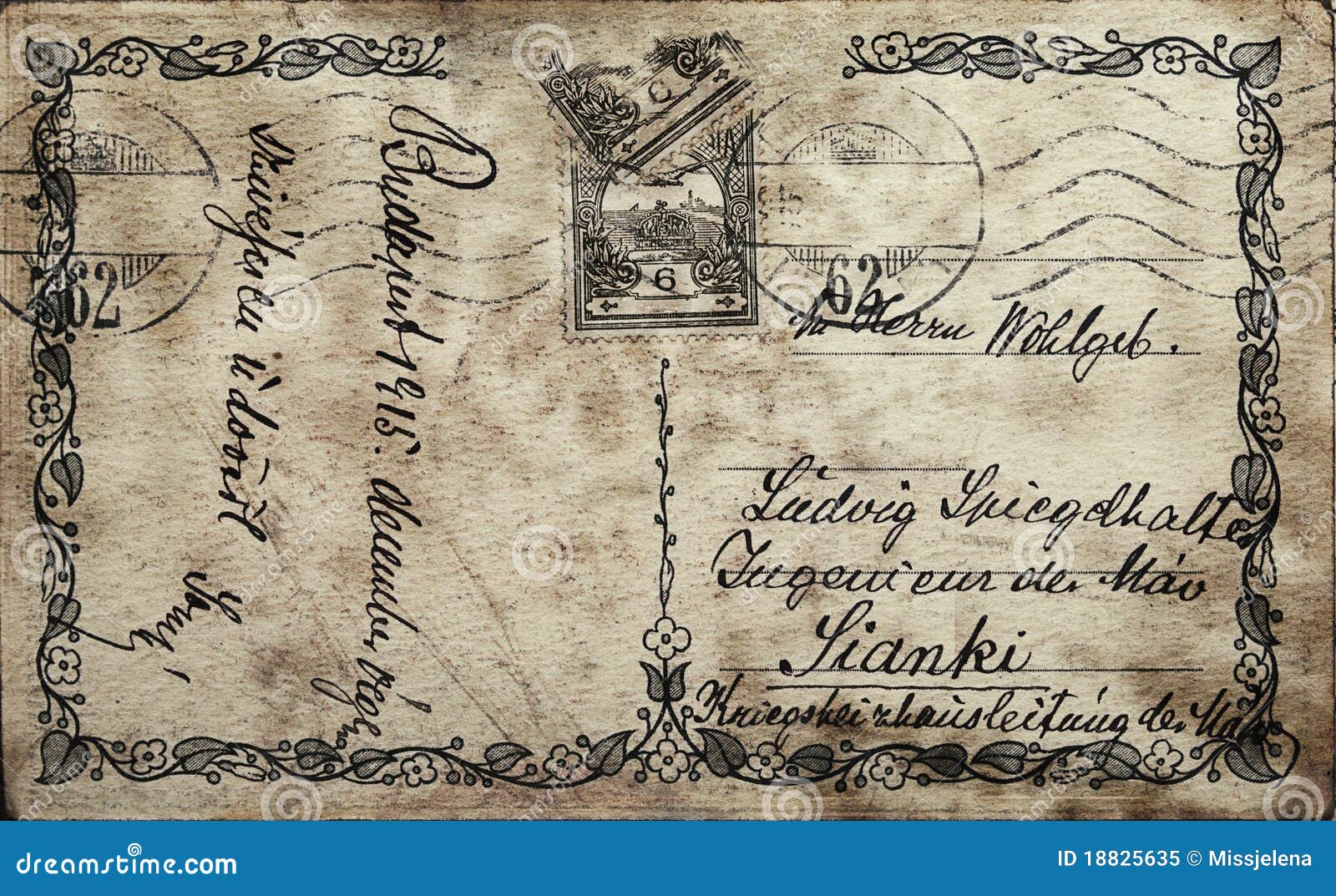 Vintage Postcard Used Paper Texture Editorial Photo | CartoonDealer.com ...