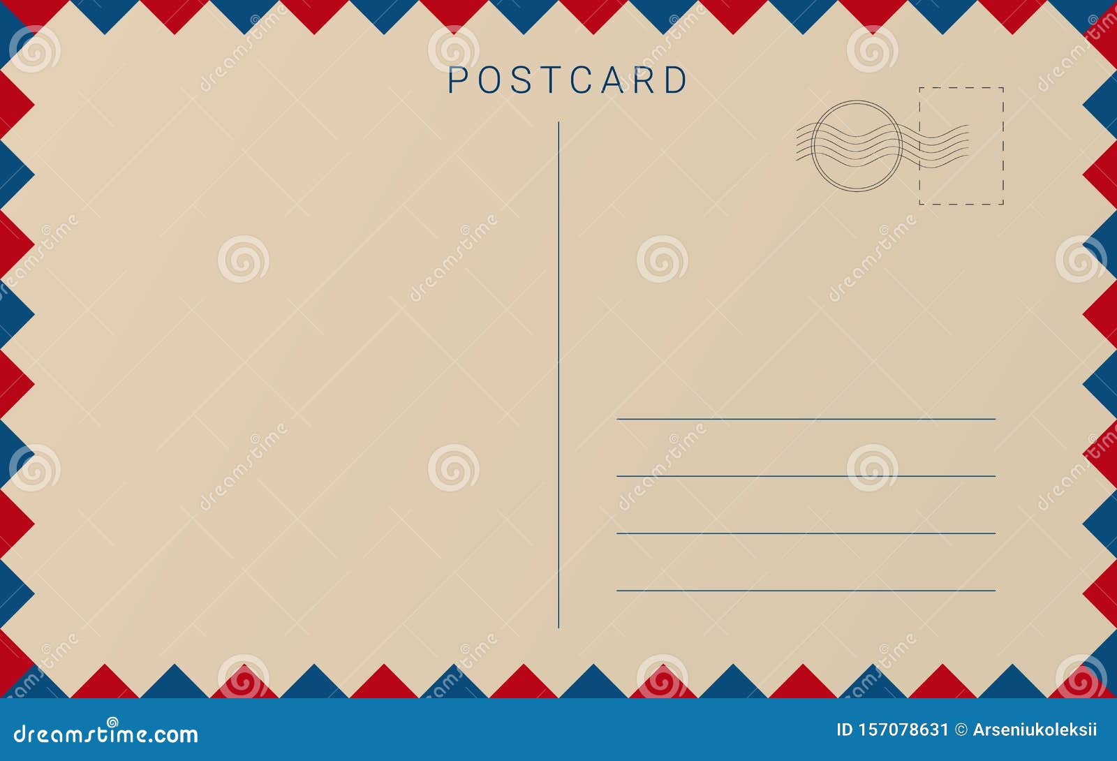 Empty Grey Postal Card Background Stock Vector - Illustration of empty ...