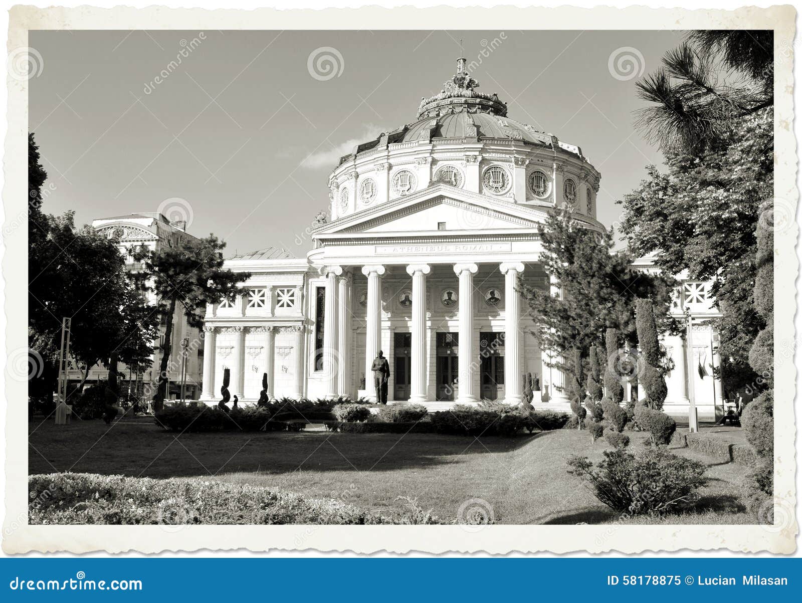 Vintage postcard stock image. Image of athenaeum, athenee - 58178875