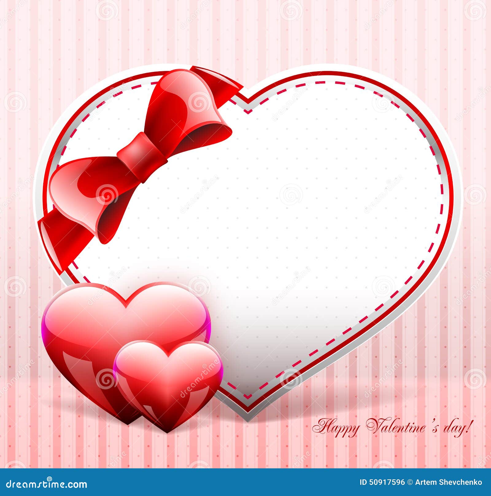 Vintage Postcard with Glossy Hearts Stock Vector - Illustration of ...